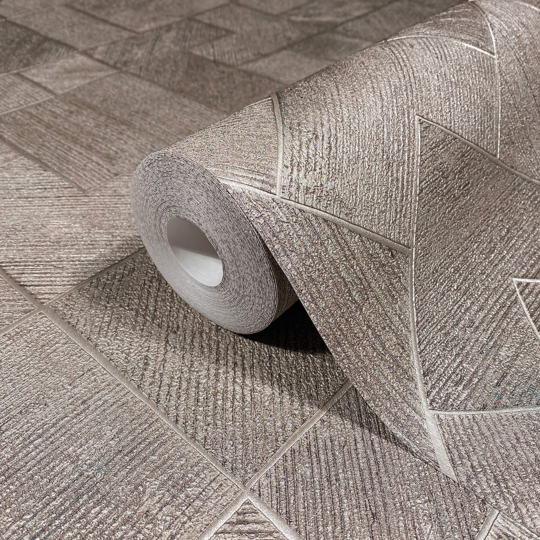 York Wallcoverings. MA35511 - Marquetry Taupe Tile Wallpaper - by ...