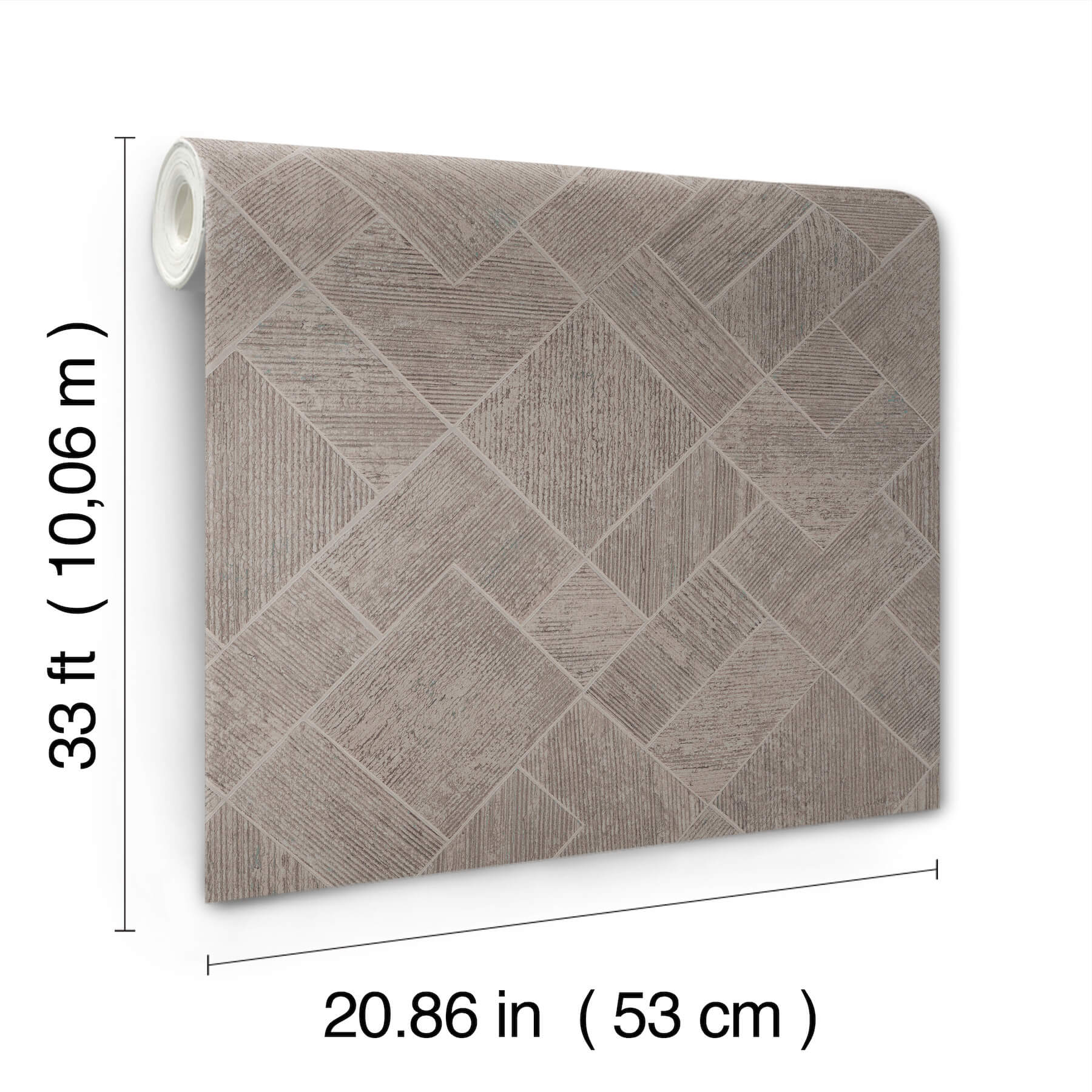 York Wallcoverings. MA35511 - Marquetry Taupe Tile Wallpaper - by ...