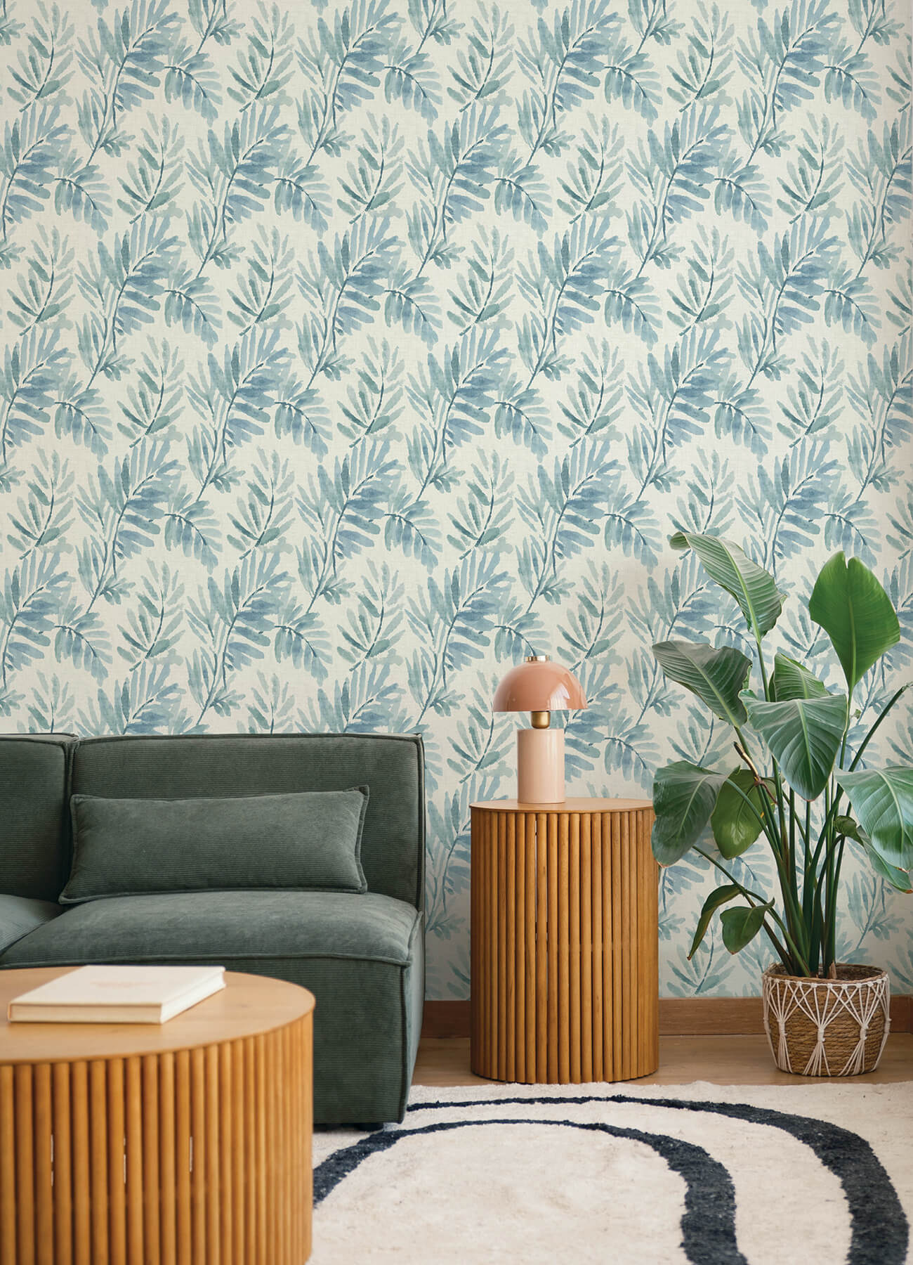 4177-27743 - Serenade Blue Ferns Wallpaper - by A-Street Prints