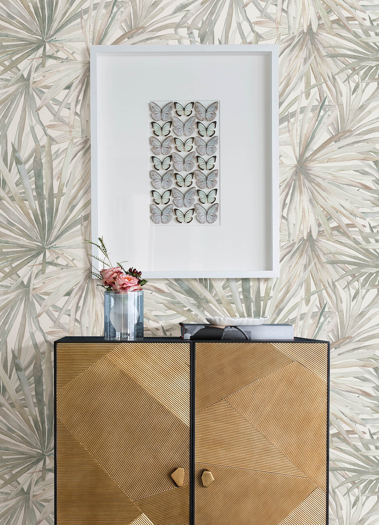 York Wallcoverings. 4193-7450 - Corifa Cream Palm Leaf Wallpaper - by A ...