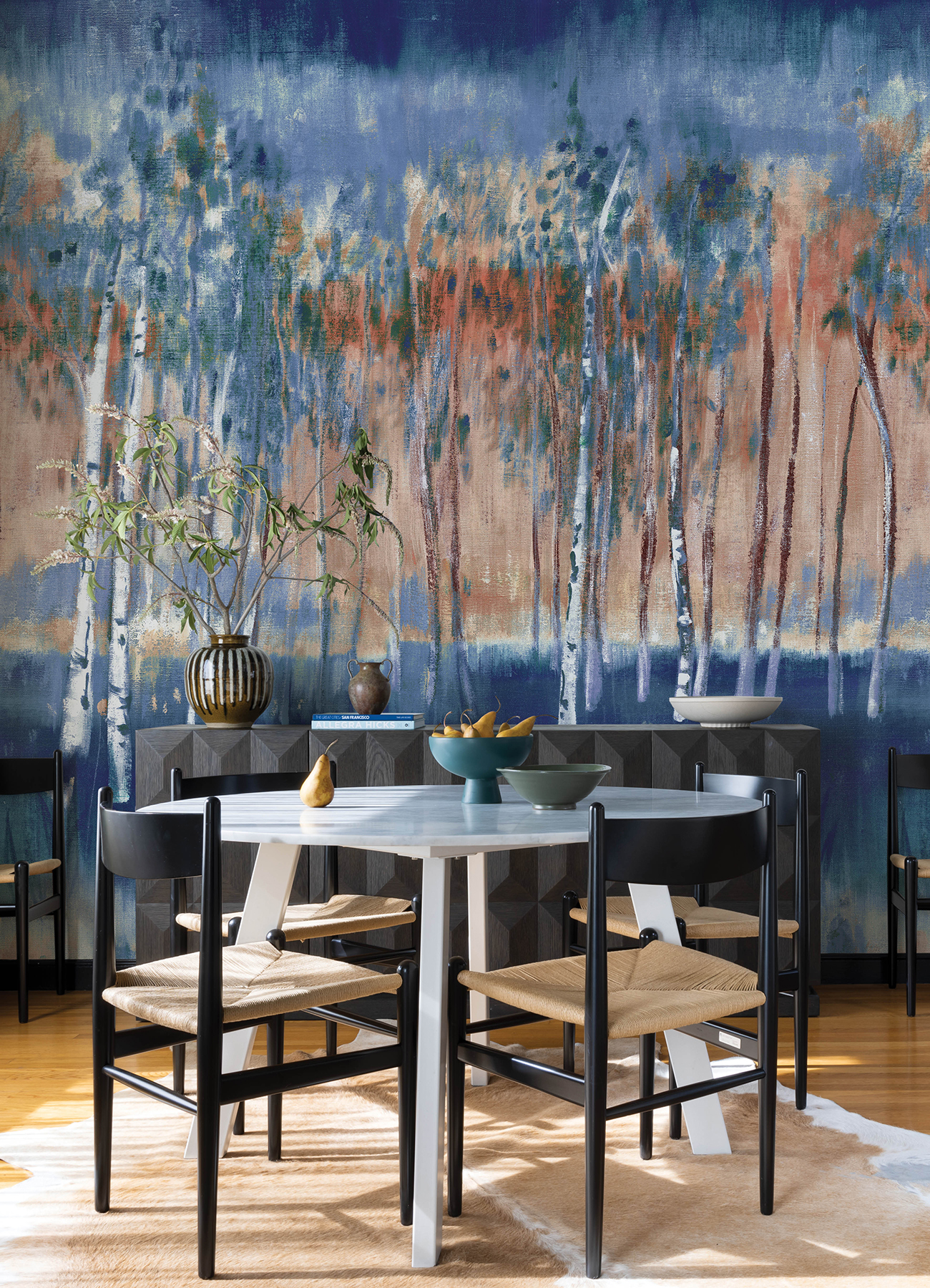 York Wallcoverings. 4193-7472M - Primavera Dark Blue Wall Mural - by A ...