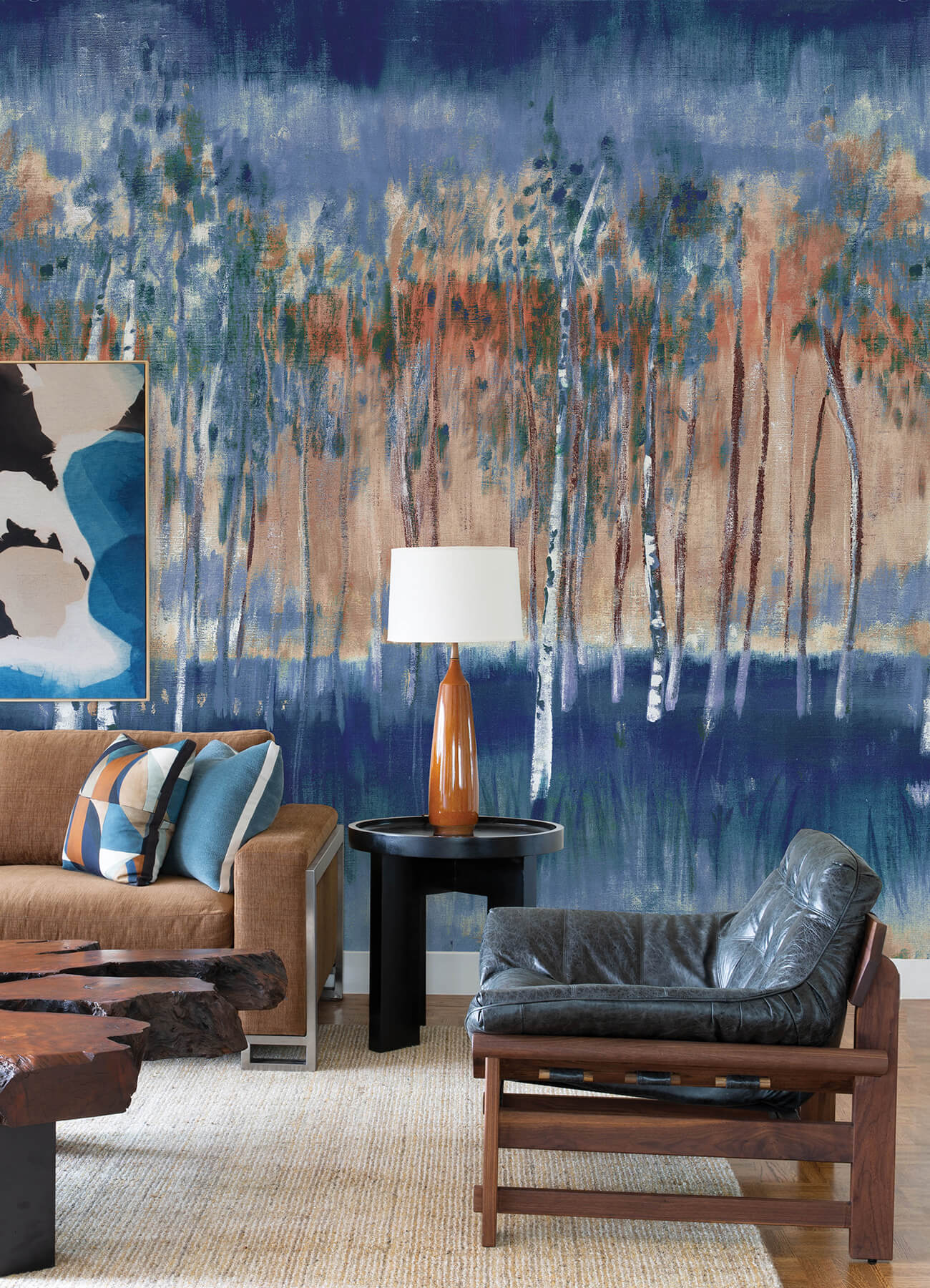 4193-7472M - Primavera Dark Blue Wall Mural - by A-Street Prints