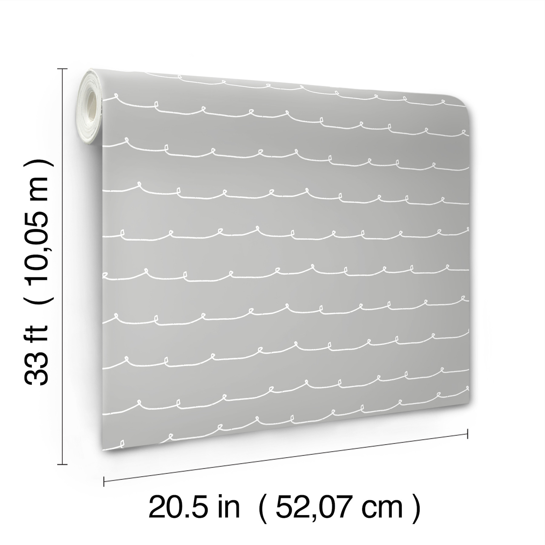 4203-27570 - Wiggle Line Grey Stripe Wallpaper - by Advantage