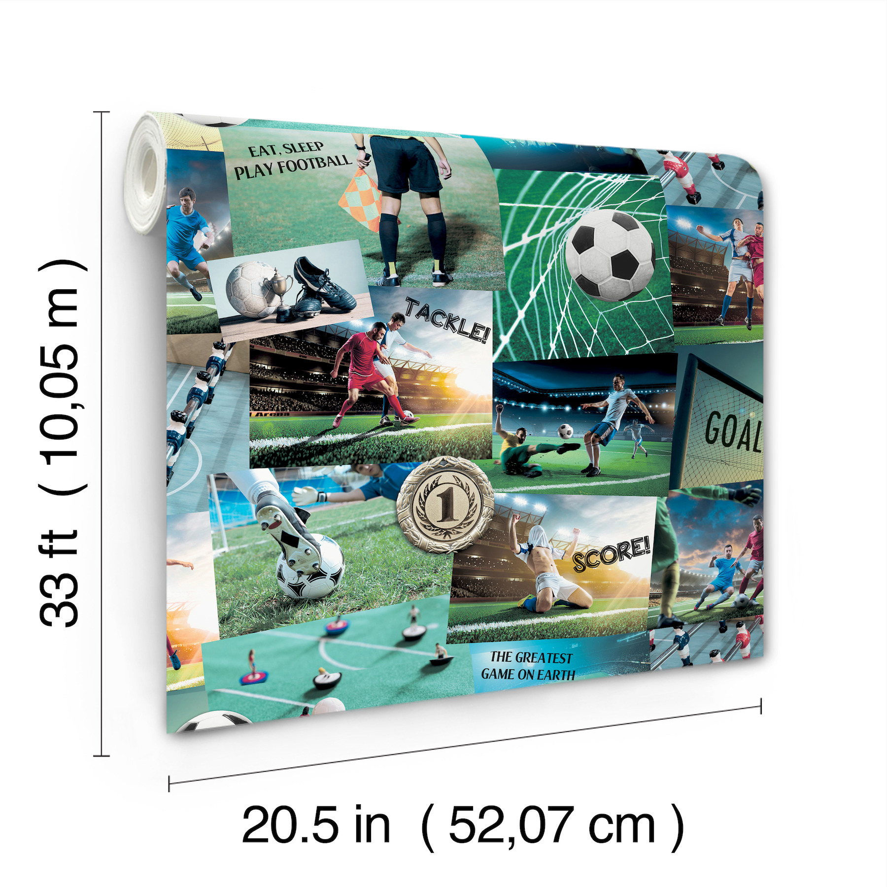 4203-27591 - Football Fan Multicolor Soccer Wallpaper - by Advantage