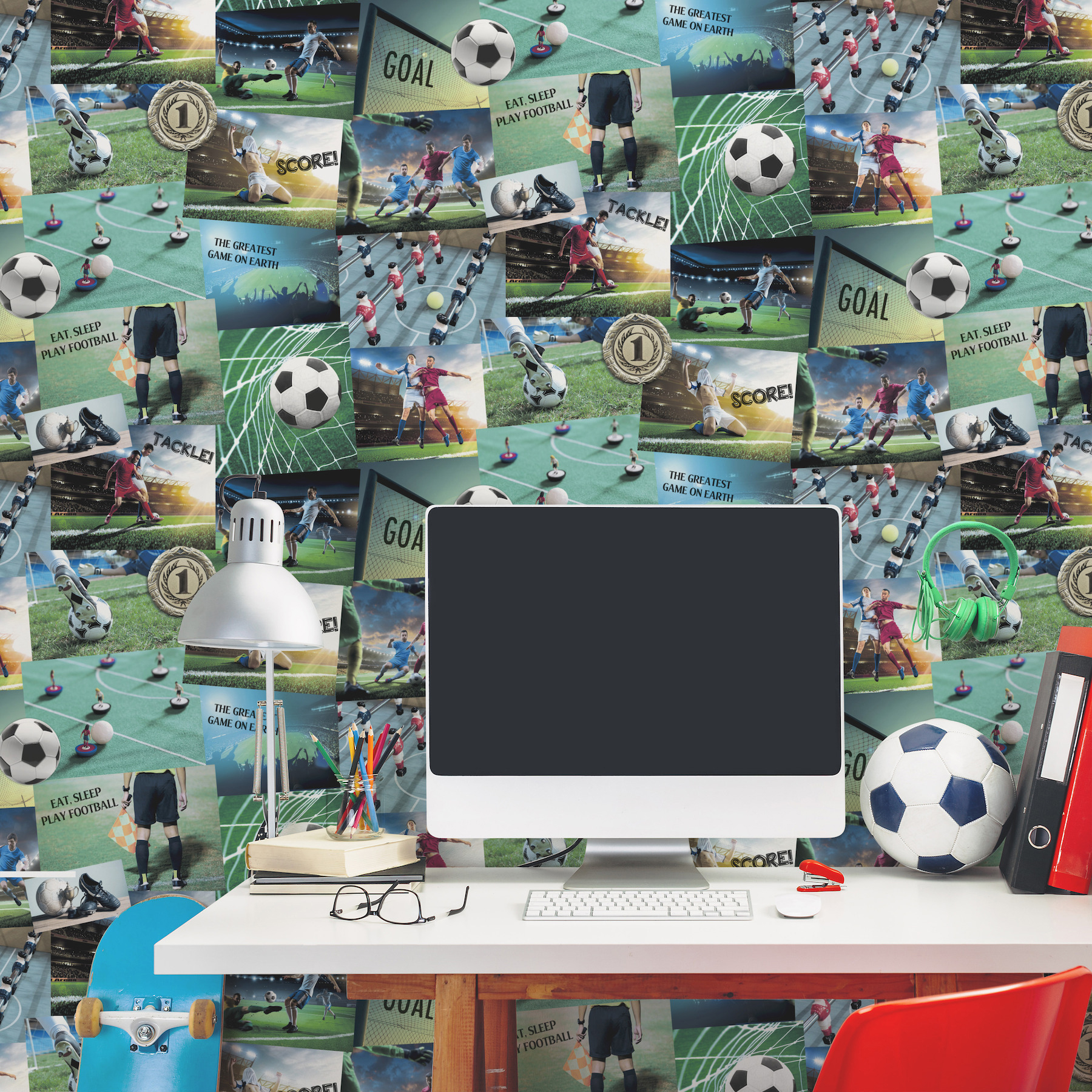 4203-27591 - Football Fan Multicolor Soccer Wallpaper - by Advantage