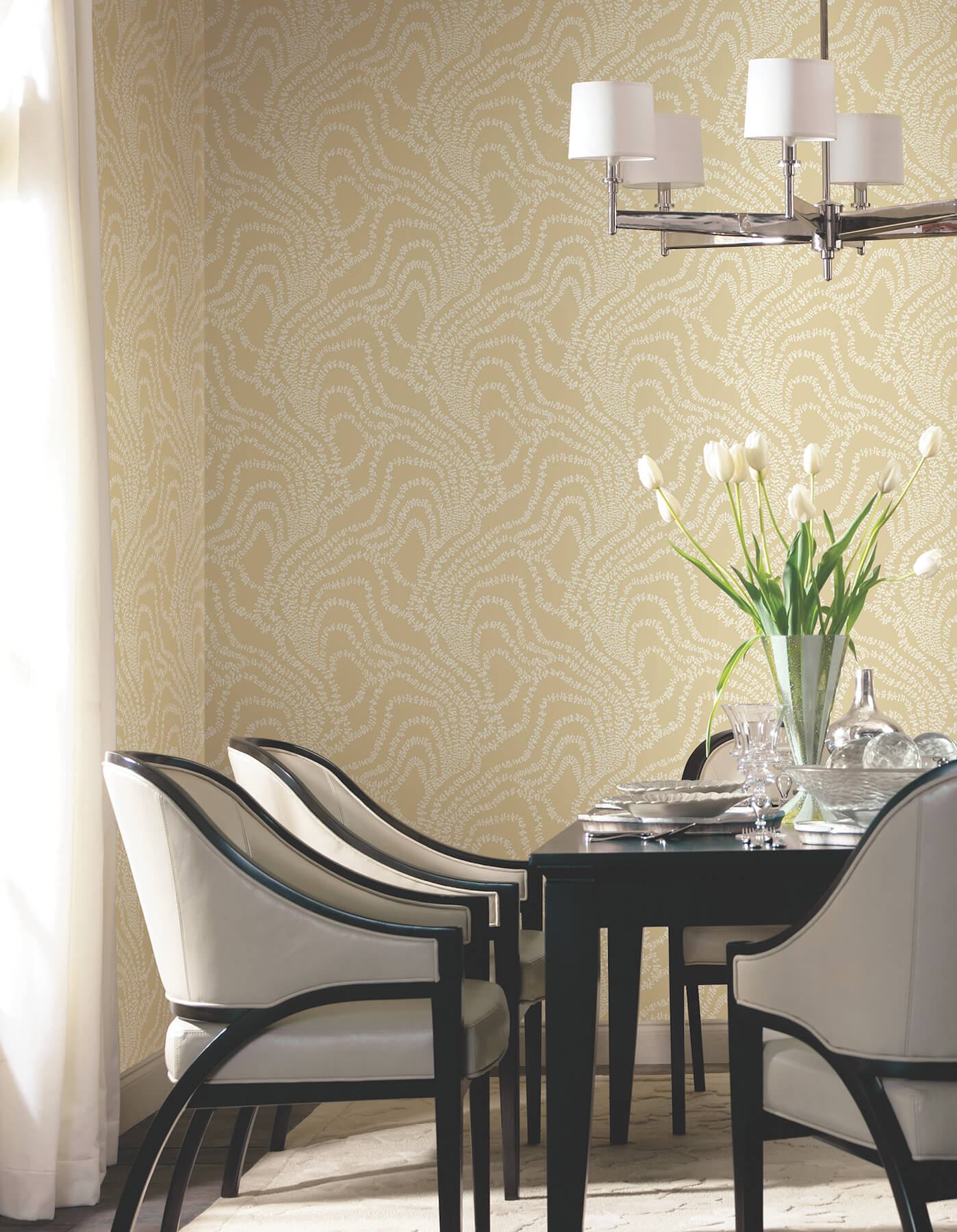 York Wallcoverings. VR1515 - String of Pearls Butter Vine Wallpaper ...