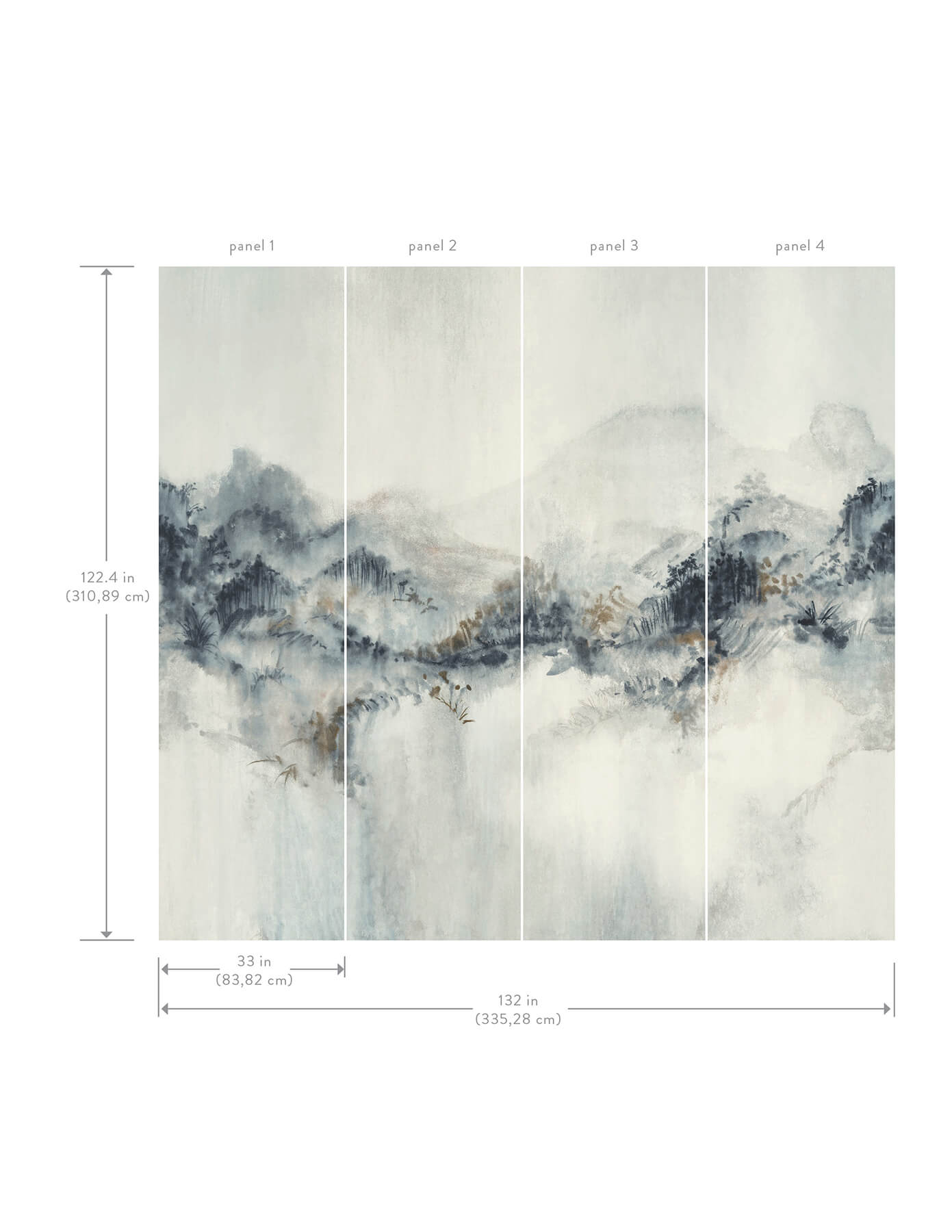 York Wallcoverings. VR1519M - Mystic Overlook Blue Wall Mural - by ...