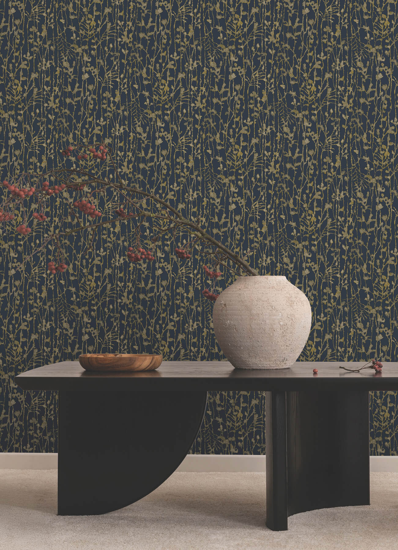 York Wallcoverings. VR1561 - Filigree Navy Abstract Wallpaper - by ...