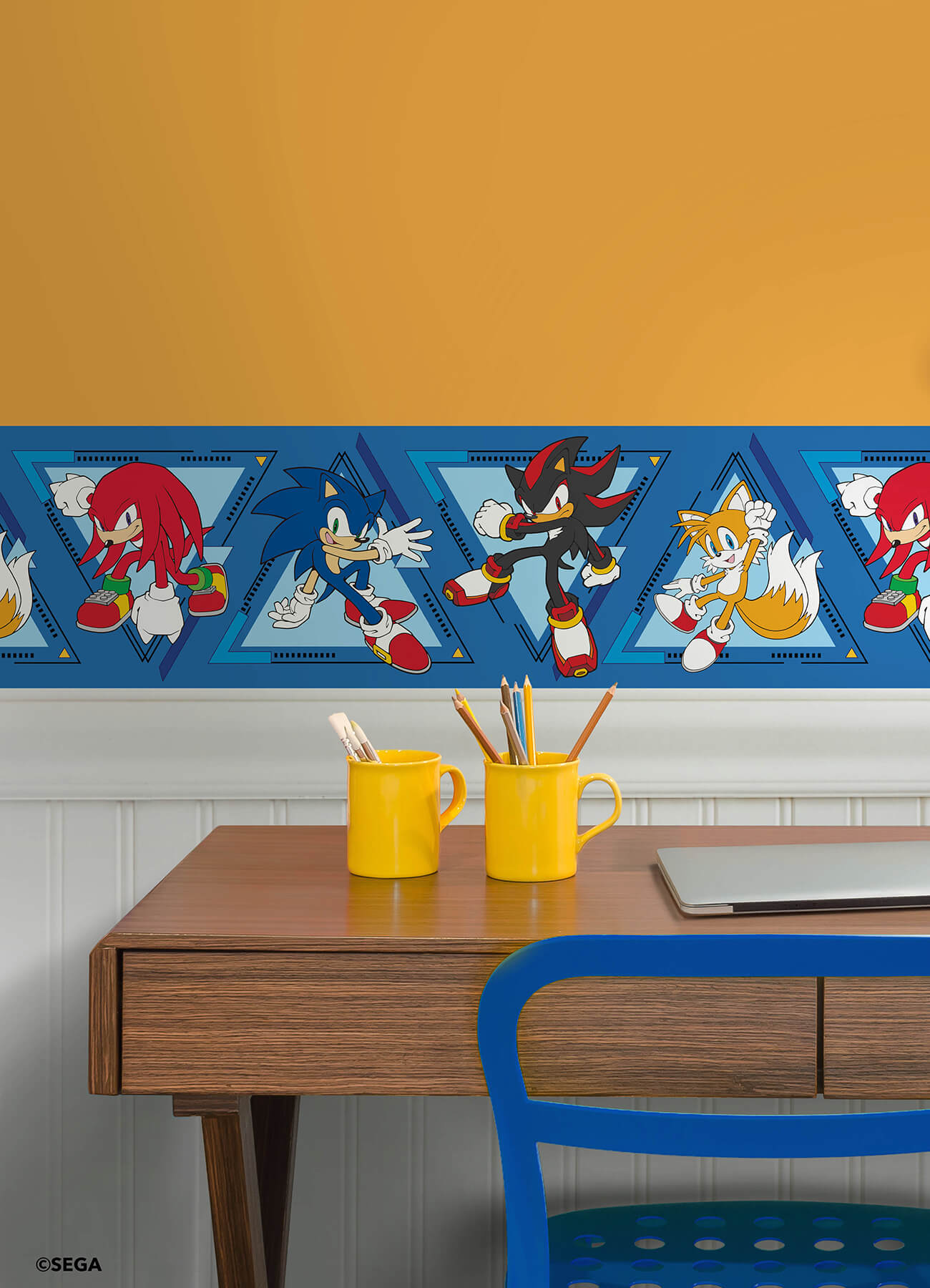 RMK1337BD - Sonic The Hedgehog Team Sonic Blue Border Decal - by Roommates