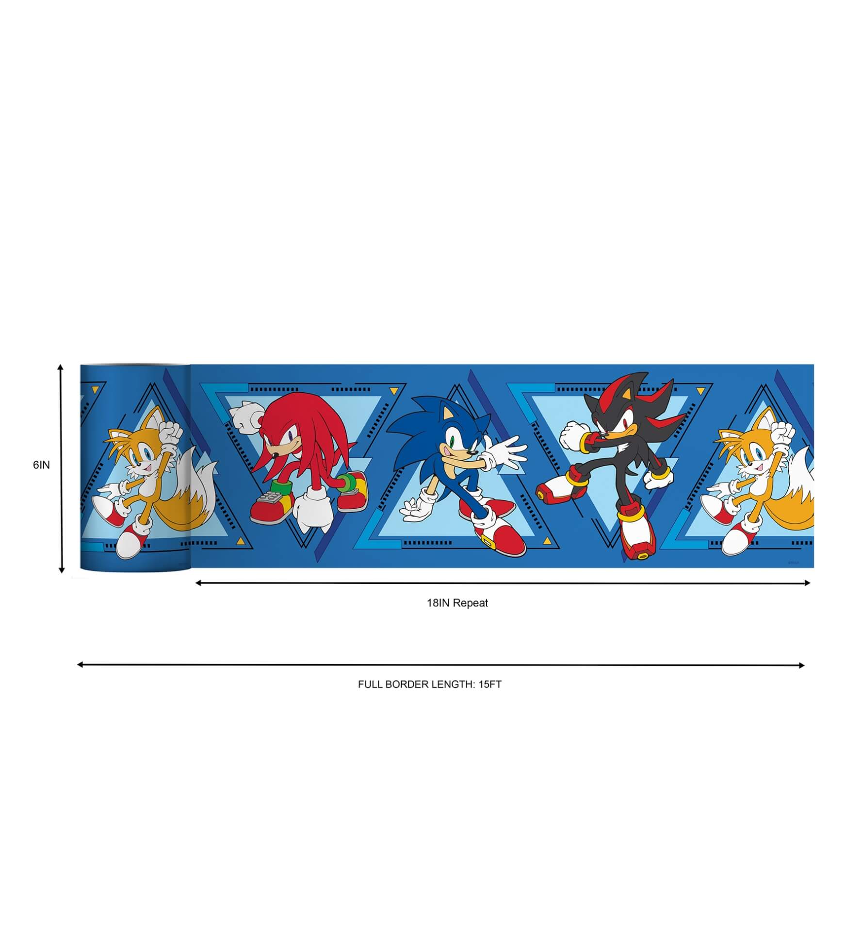 RMK1337BD - Sonic The Hedgehog Team Sonic Blue Border Decal - by Roommates