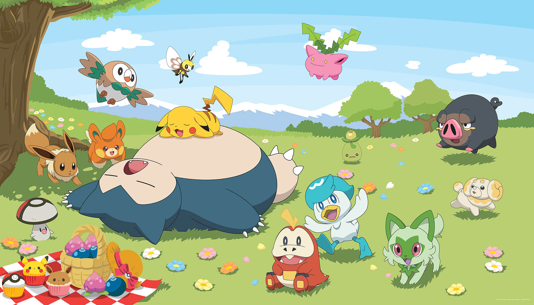 RMM1341 - Pokémon Picinic Peel and Stick Mural - by Roommates