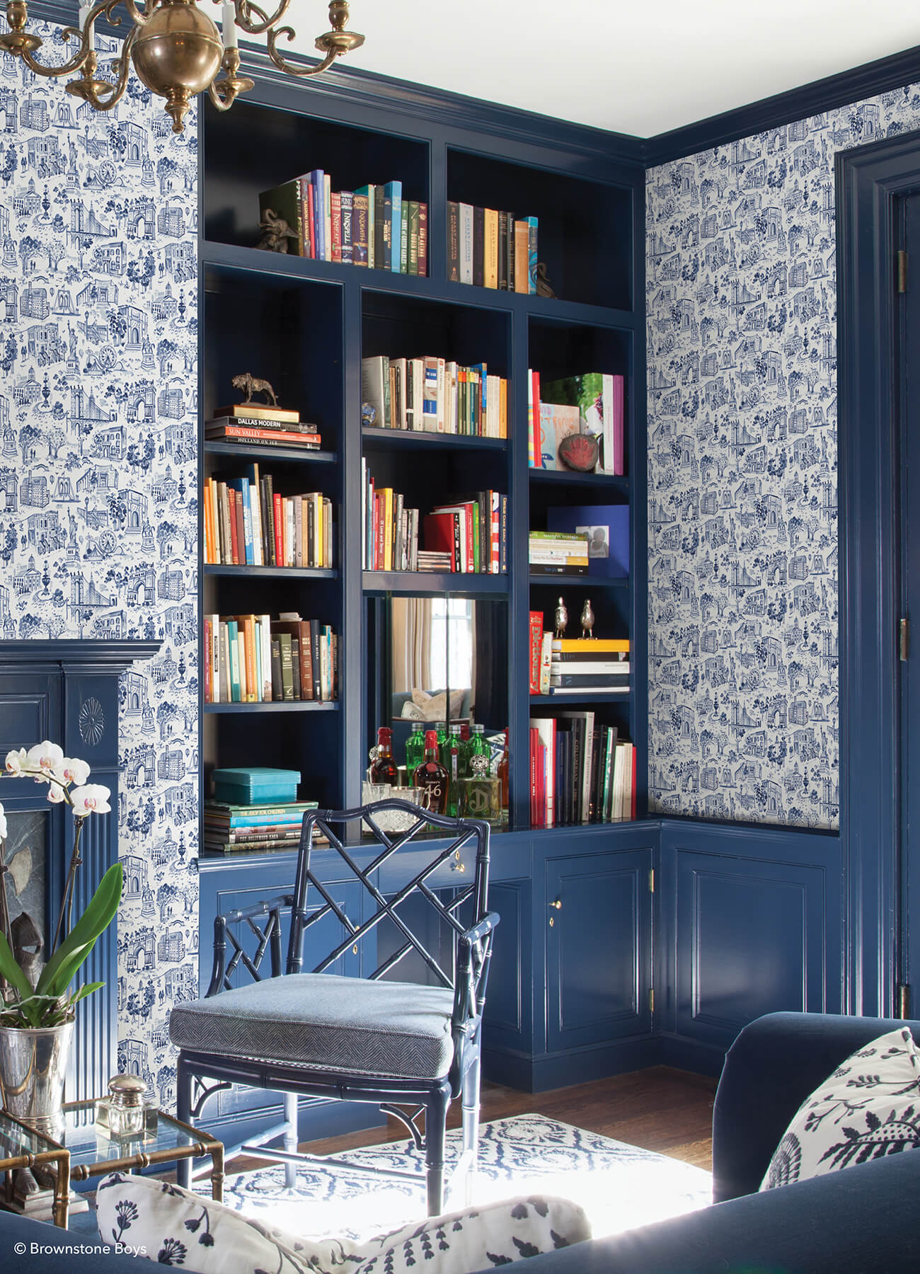 BBS6544 - Toile de New York Navy Peel and Stick Wallpaper - by ...