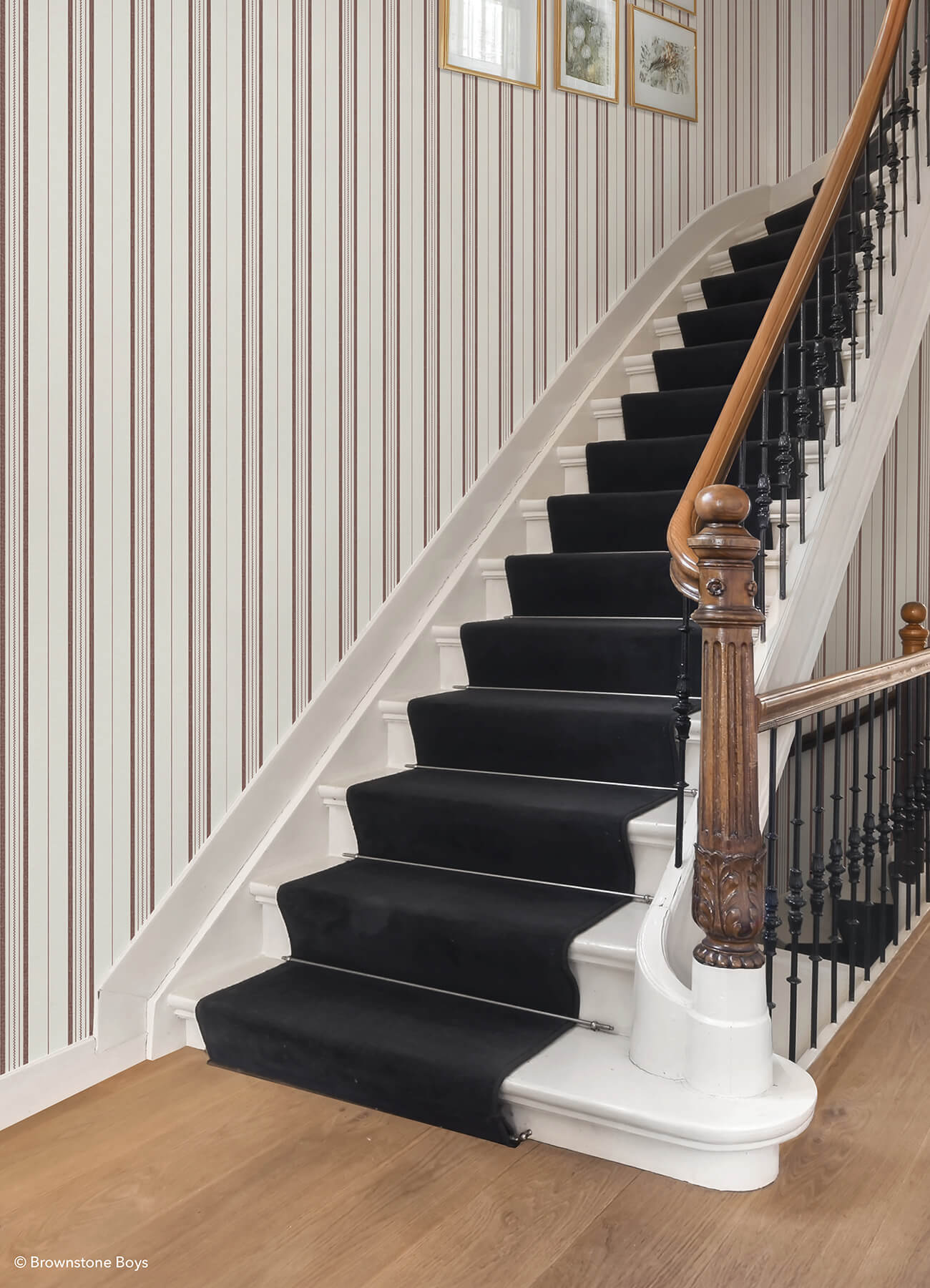 BBS6553 - Townhouse Stripe Maroon Peel and Stick Wallpaper - by ...