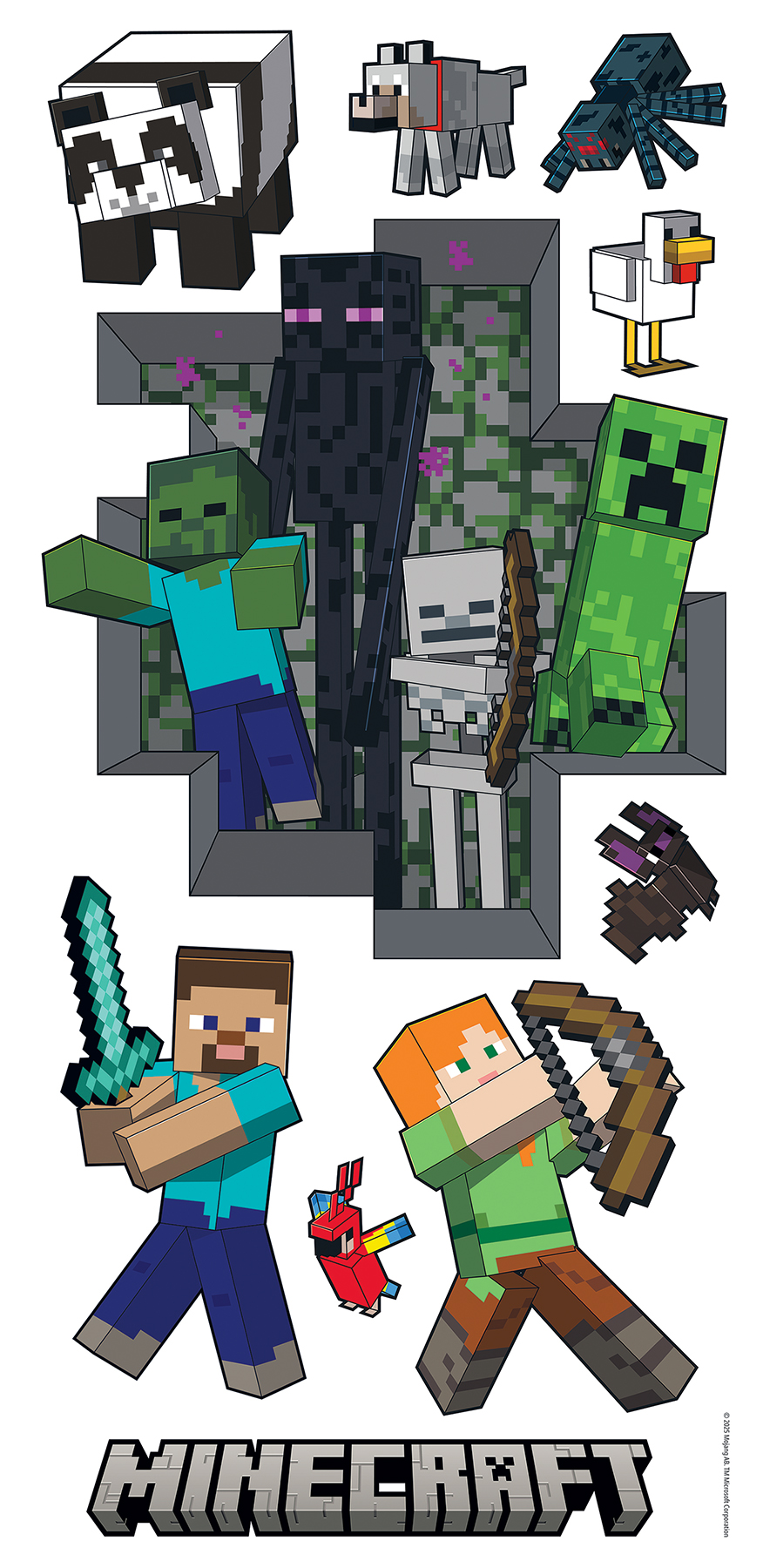 RMDM5591 - Minecraft Hostile Mobs Peel and Stick Black Wall Decals - by ...