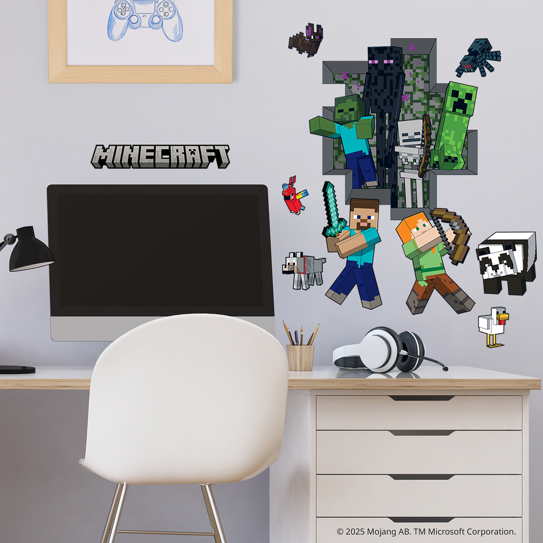 RMDM5591 - Minecraft Hostile Mobs Peel and Stick Black Wall Decals - by ...