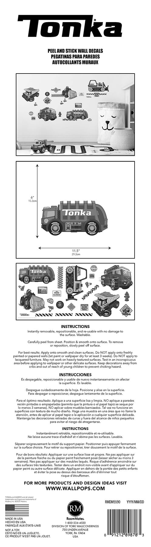 RMDM5590 - Tonka Trucks Wall Decals - by Roommates