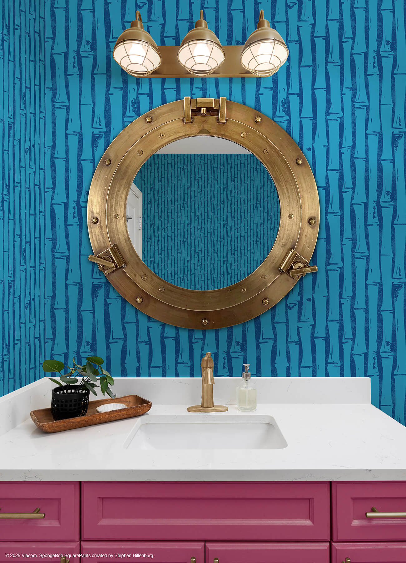 RMWS1366 - SpongeBob SquarePants Bamboo Blue Peel and Stick Wallpaper ...