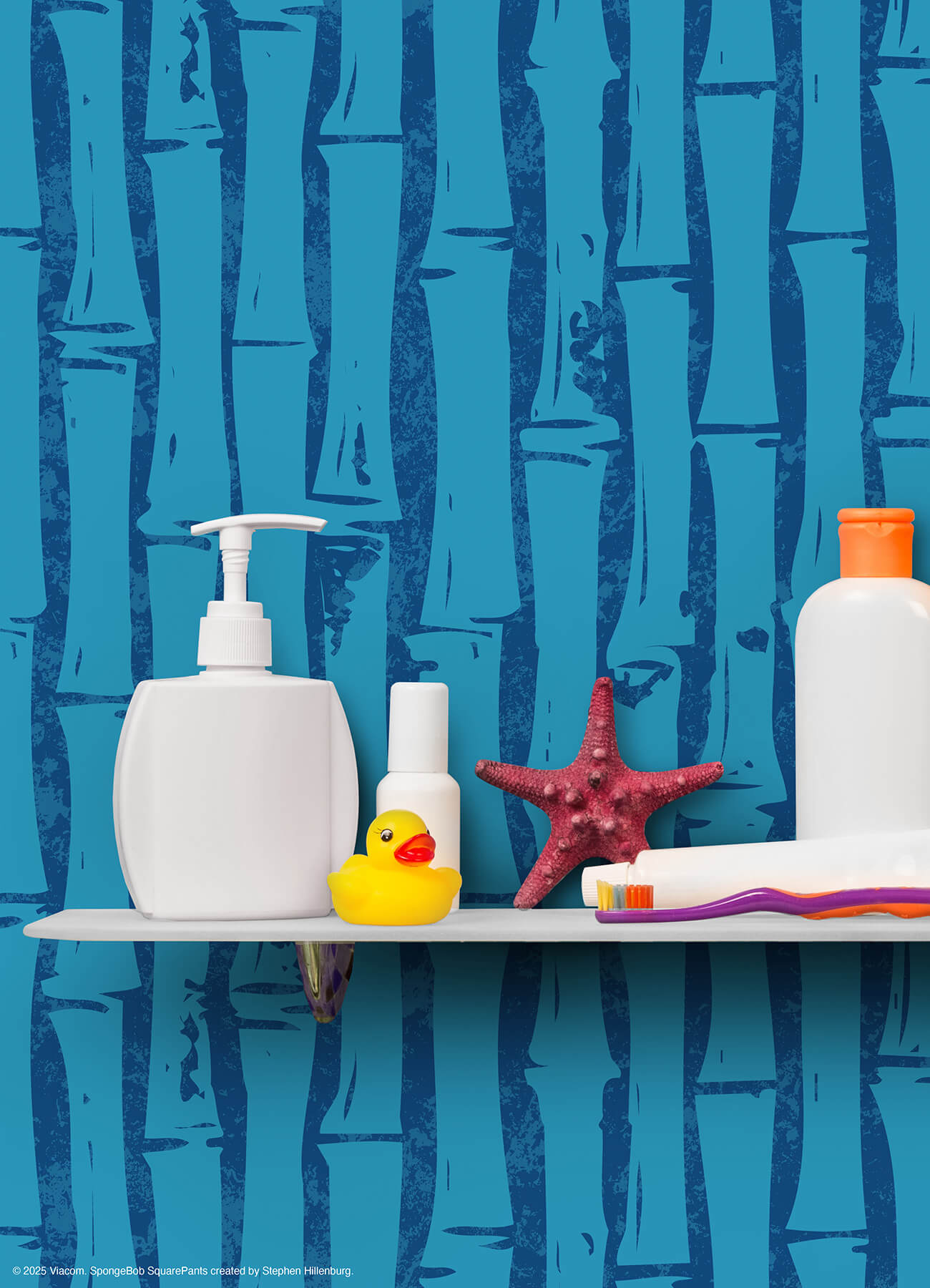 RMWS1366 - SpongeBob SquarePants Bamboo Blue Peel and Stick Wallpaper ...