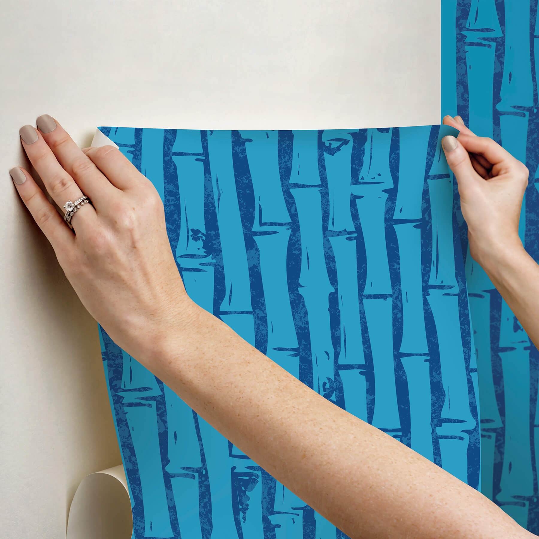 RMWS1366 - SpongeBob SquarePants Bamboo Blue Peel and Stick Wallpaper ...
