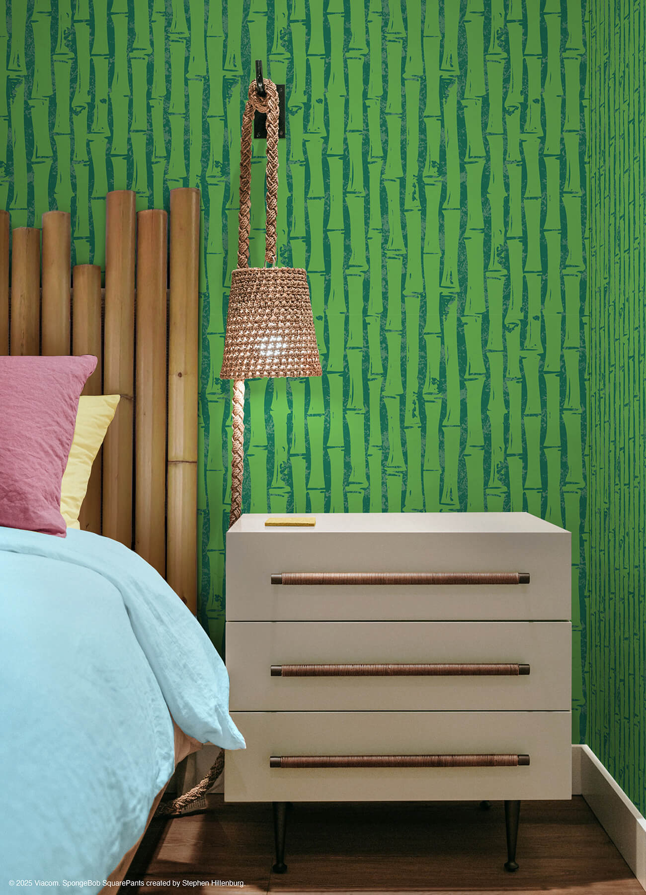 RMWS1367 - SpongeBob SquarePants Bamboo Green Peel and Stick Wallpaper ...