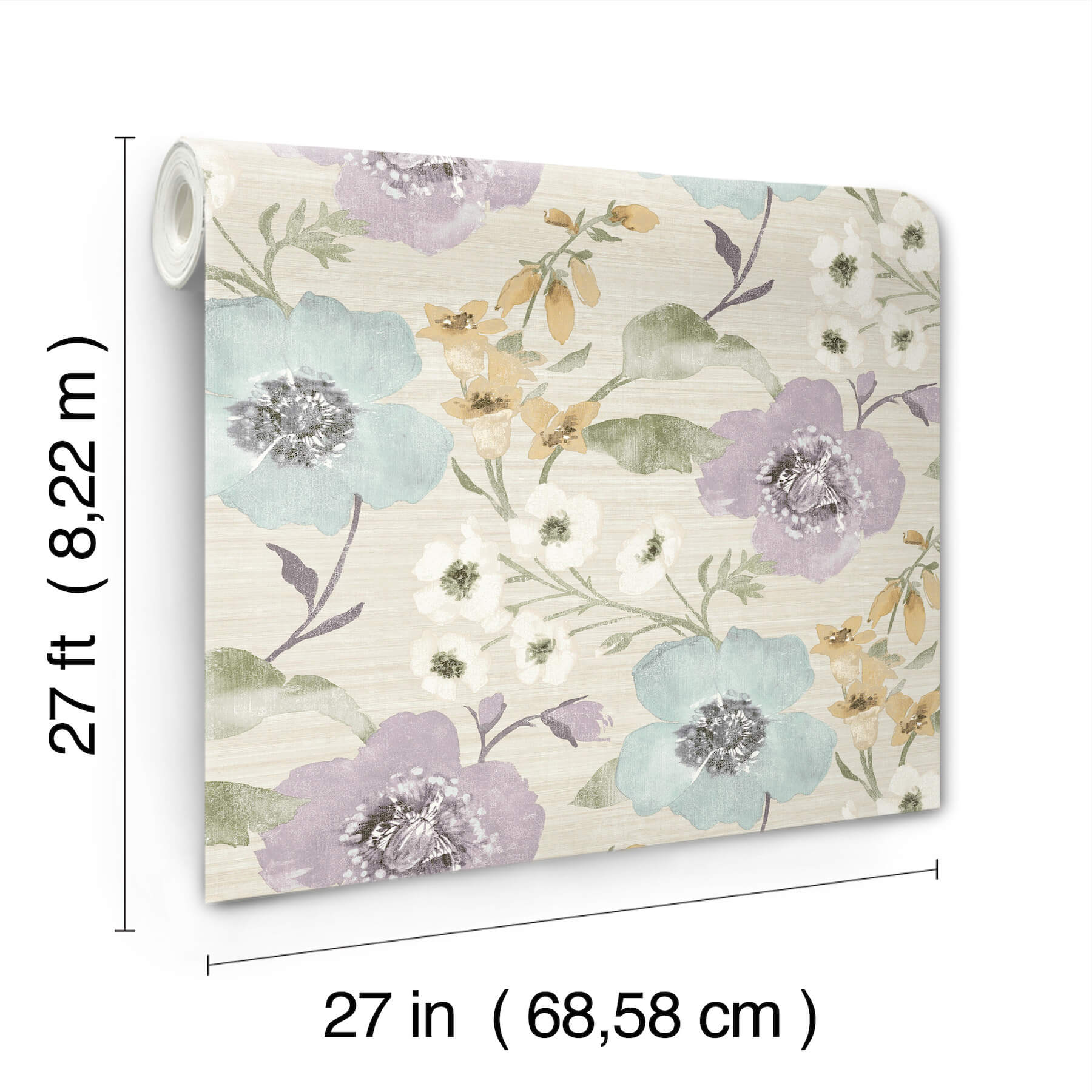 York Wallcoverings. LL3202 - Evelyn Lavender Floral Wallpaper - by ...