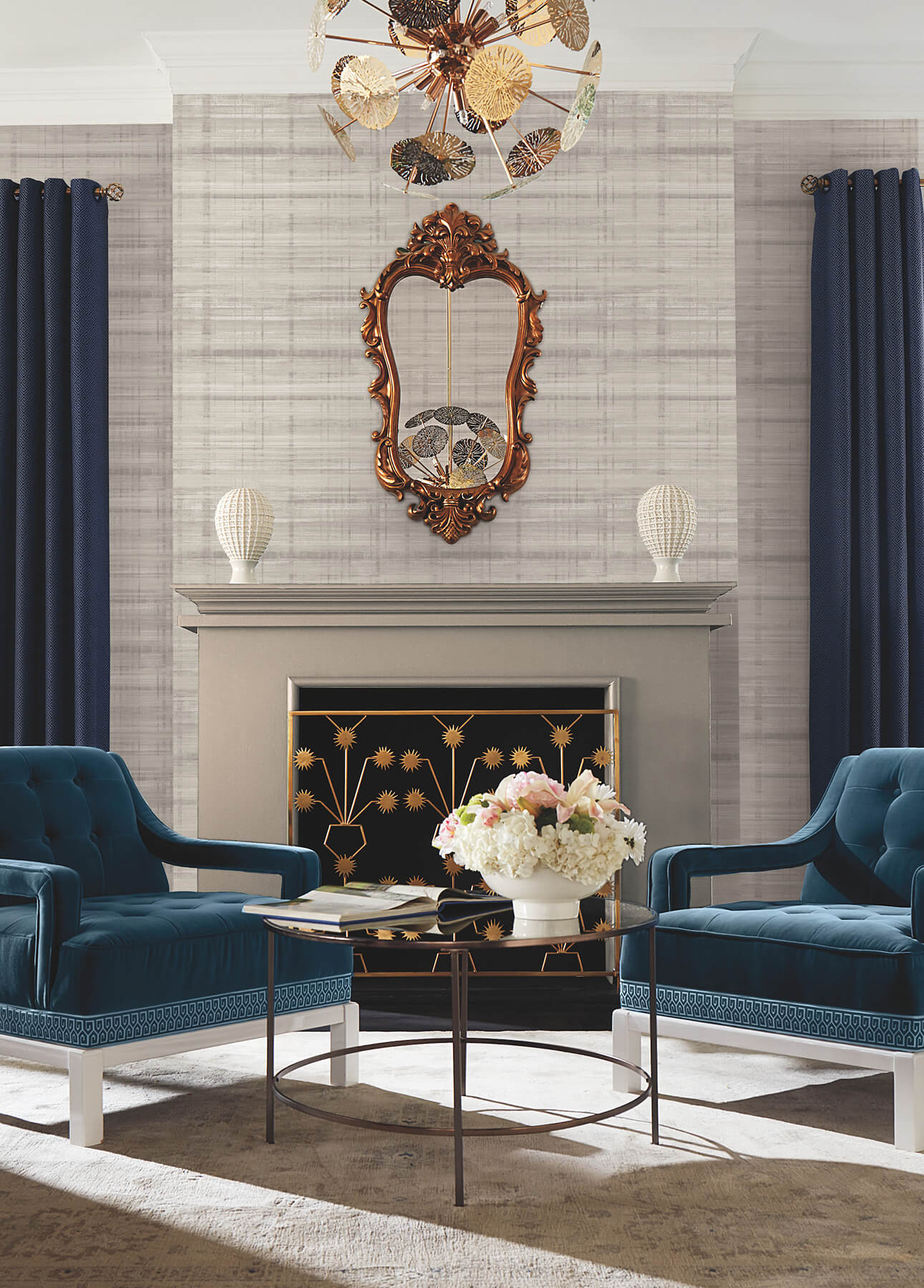 York Wallcoverings. LL3246 - Vanishing Point Grey Striated Wallpaper ...
