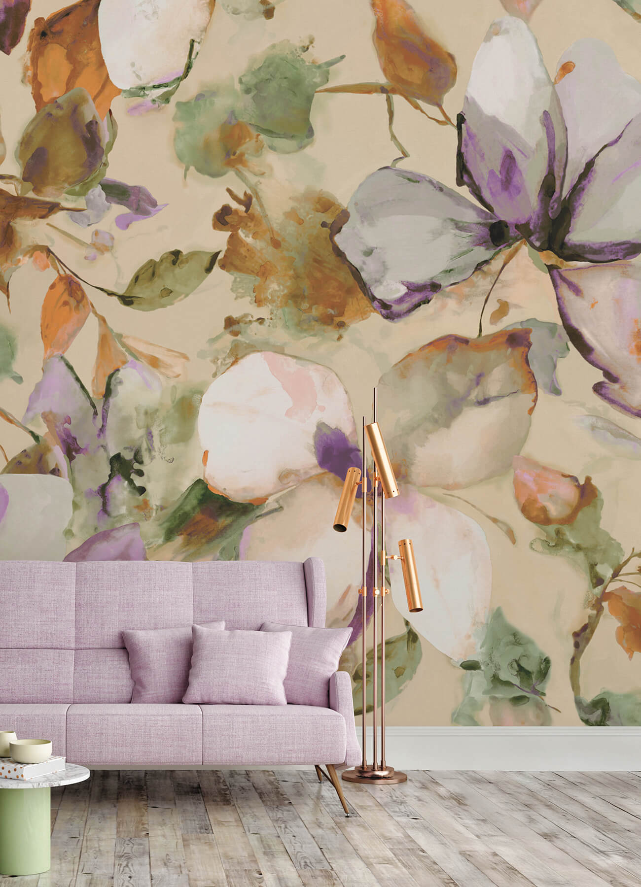 4202-367546M - Florian Lavender Wall Mural - by A-Street Prints