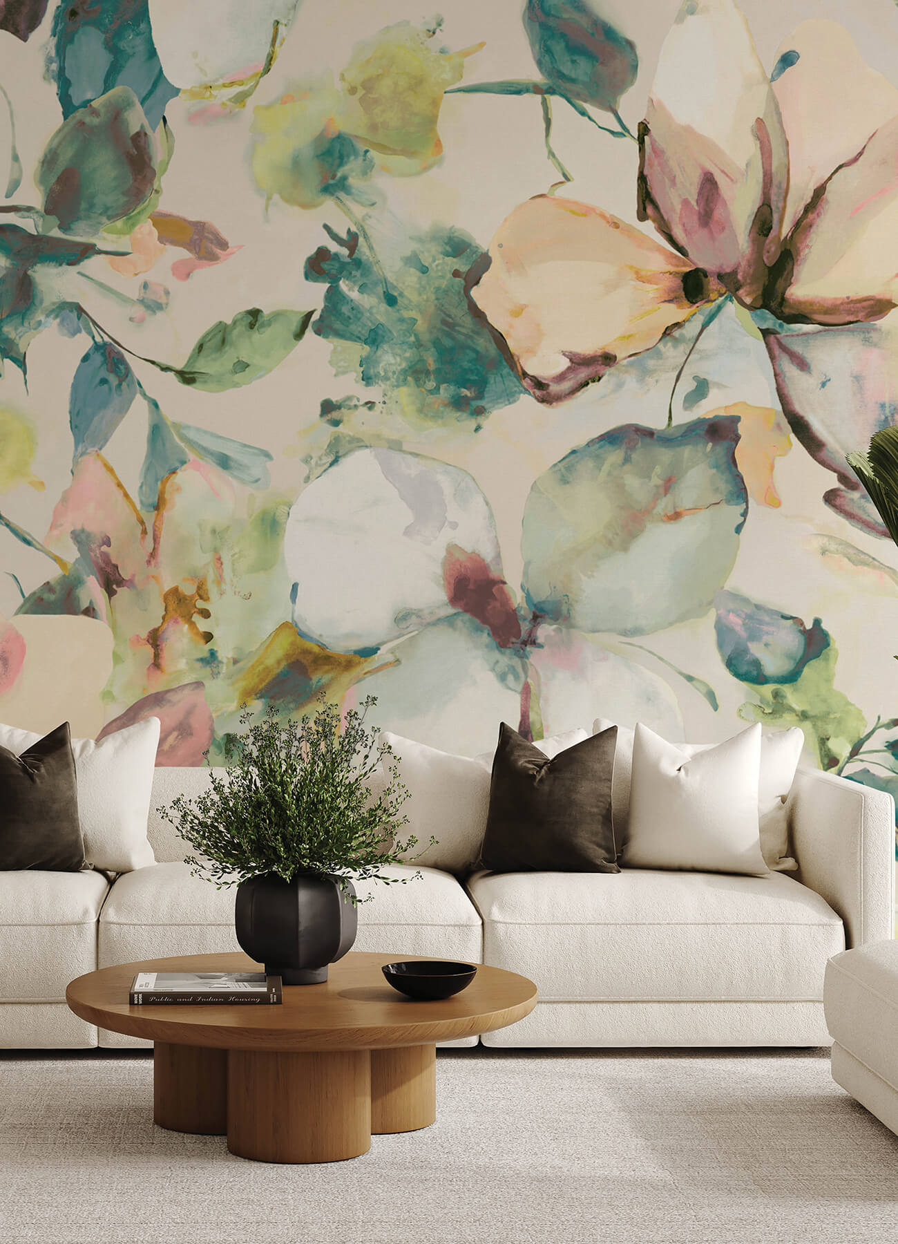 4202-367553M - Florian Teal Wall Mural - by A-Street Prints