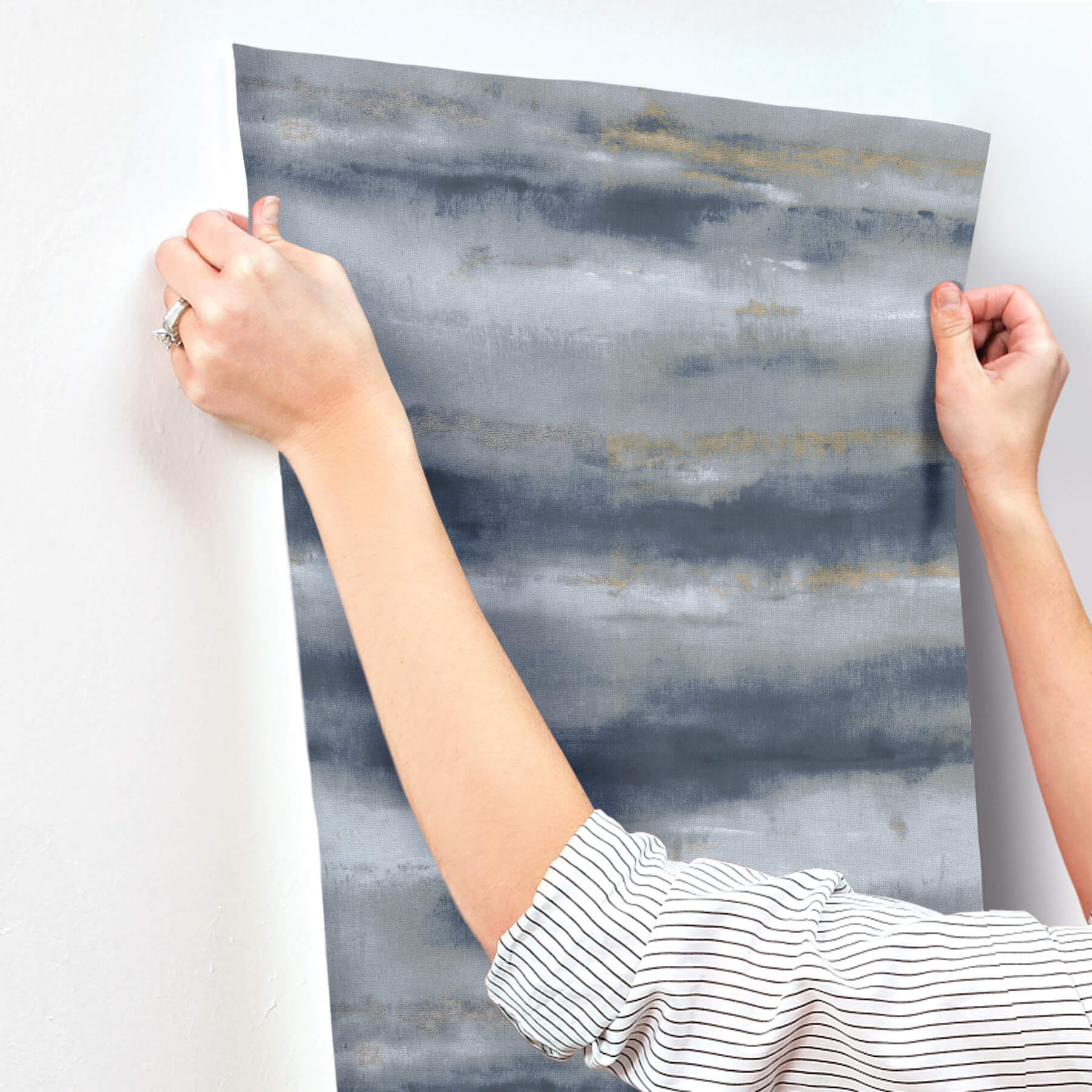 4202-481662 - Ayla Indigo Abstract Stripe Wallpaper - by A-Street Prints