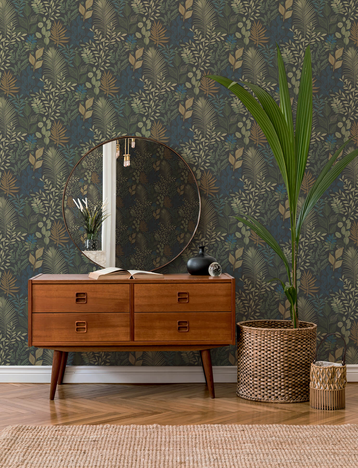 4201-20105 - Ängslycka Charcoal Forest Botanicals Wallpaper - by A ...