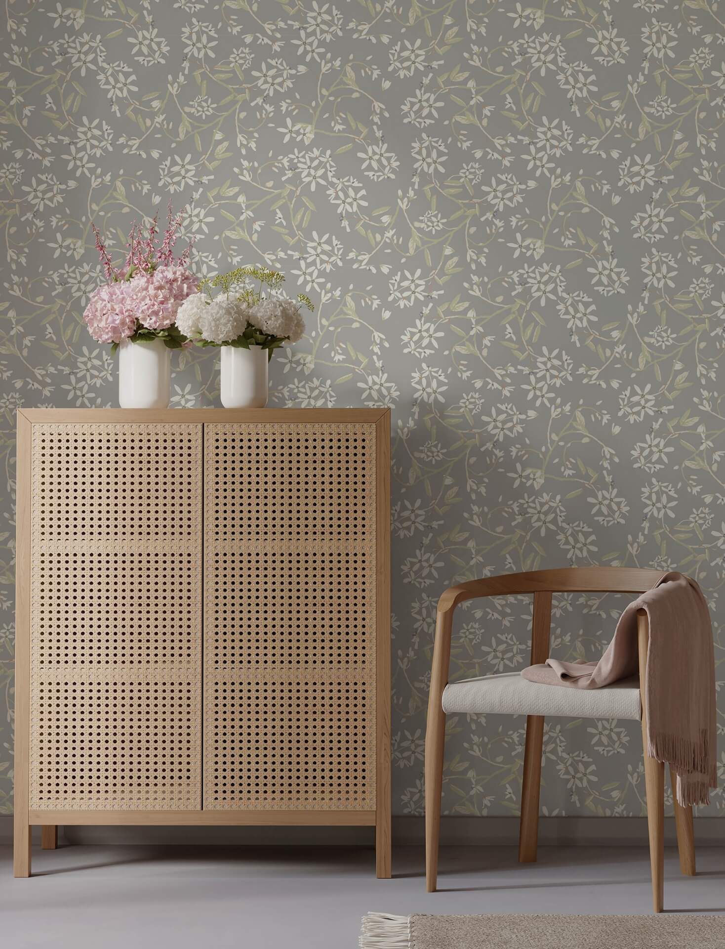 4201-20114 - Paradis Slate Bouquet Toss Wallpaper - by A-Street Prints