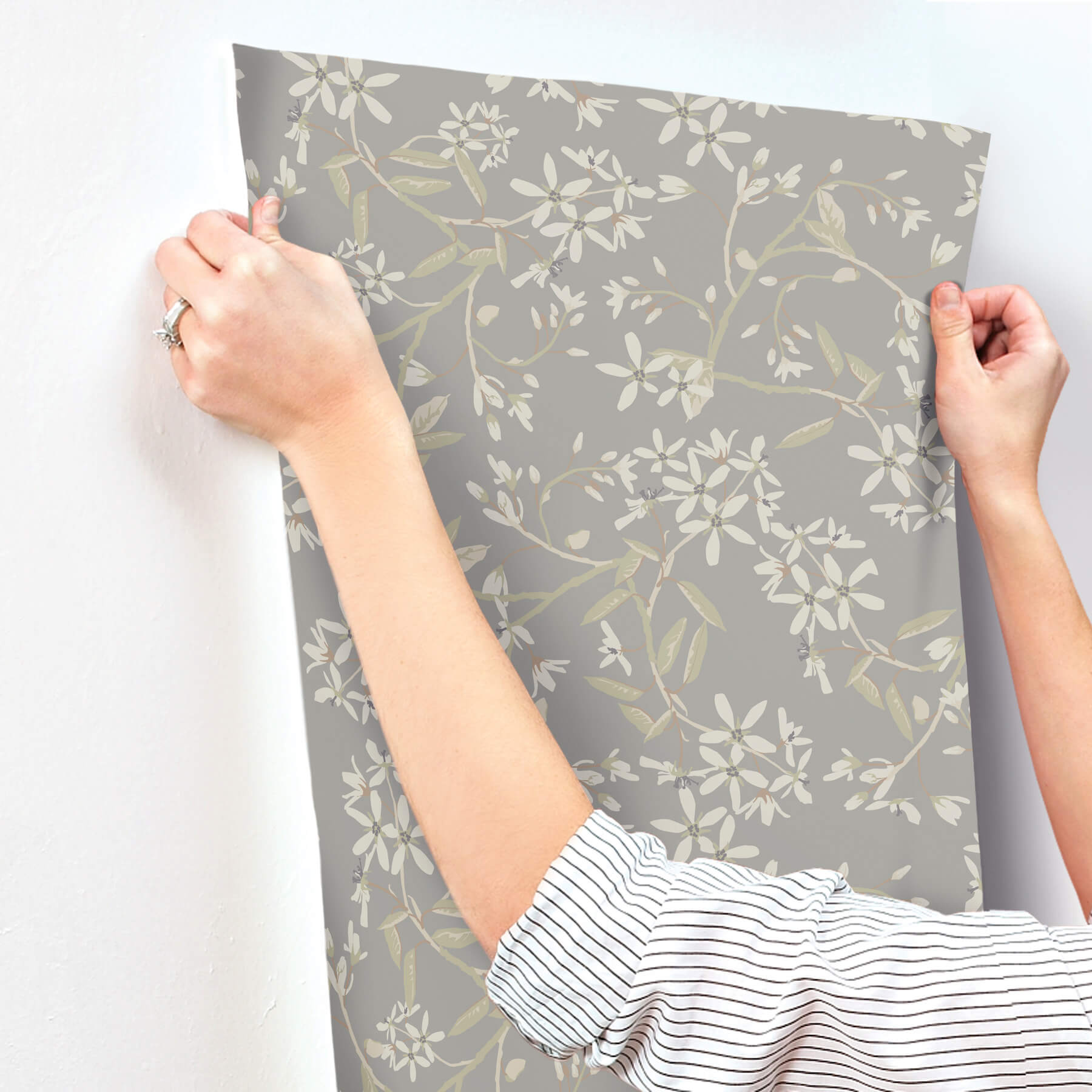 York Wallcoverings. 4201-20114 - Paradis Slate Bouquet Toss Wallpaper ...