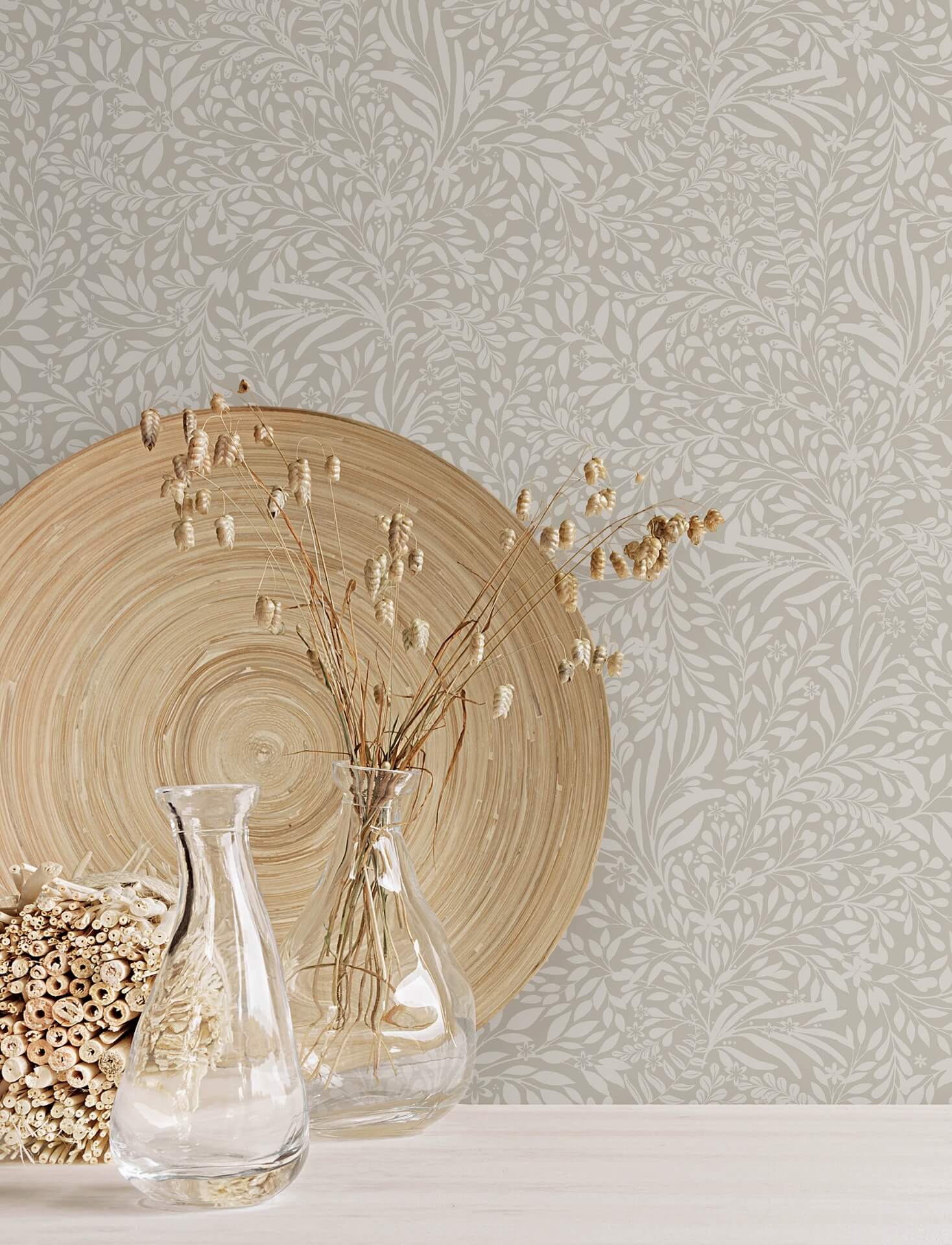 4201-20127 - Kristina Taupe Botanical Wallpaper - by A-Street Prints