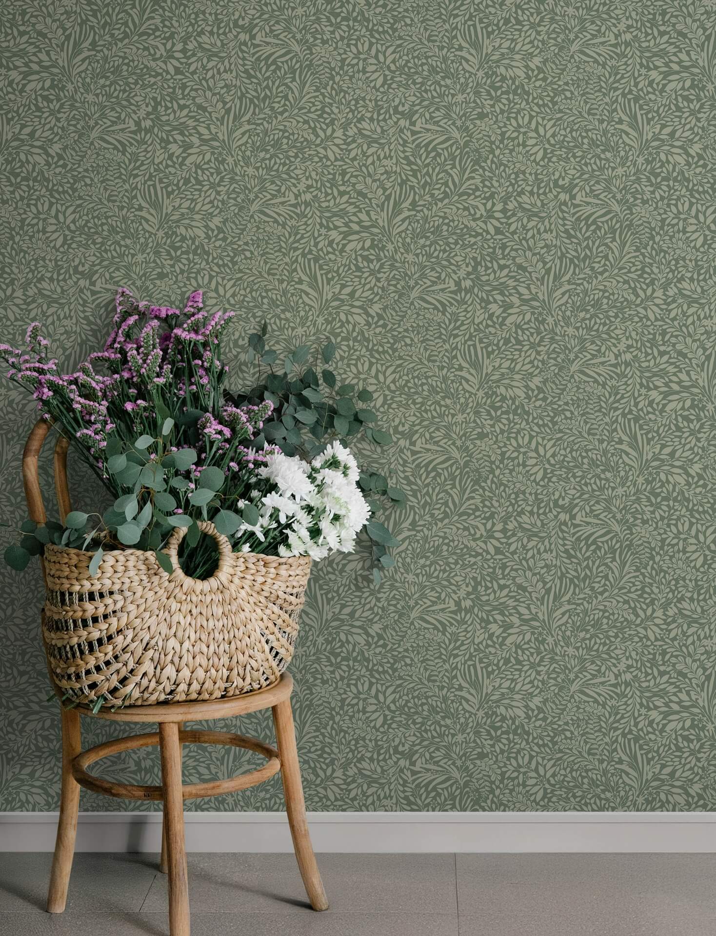 4201-20129 - Kristina Evergreen Botanical Wallpaper - by A-Street Prints