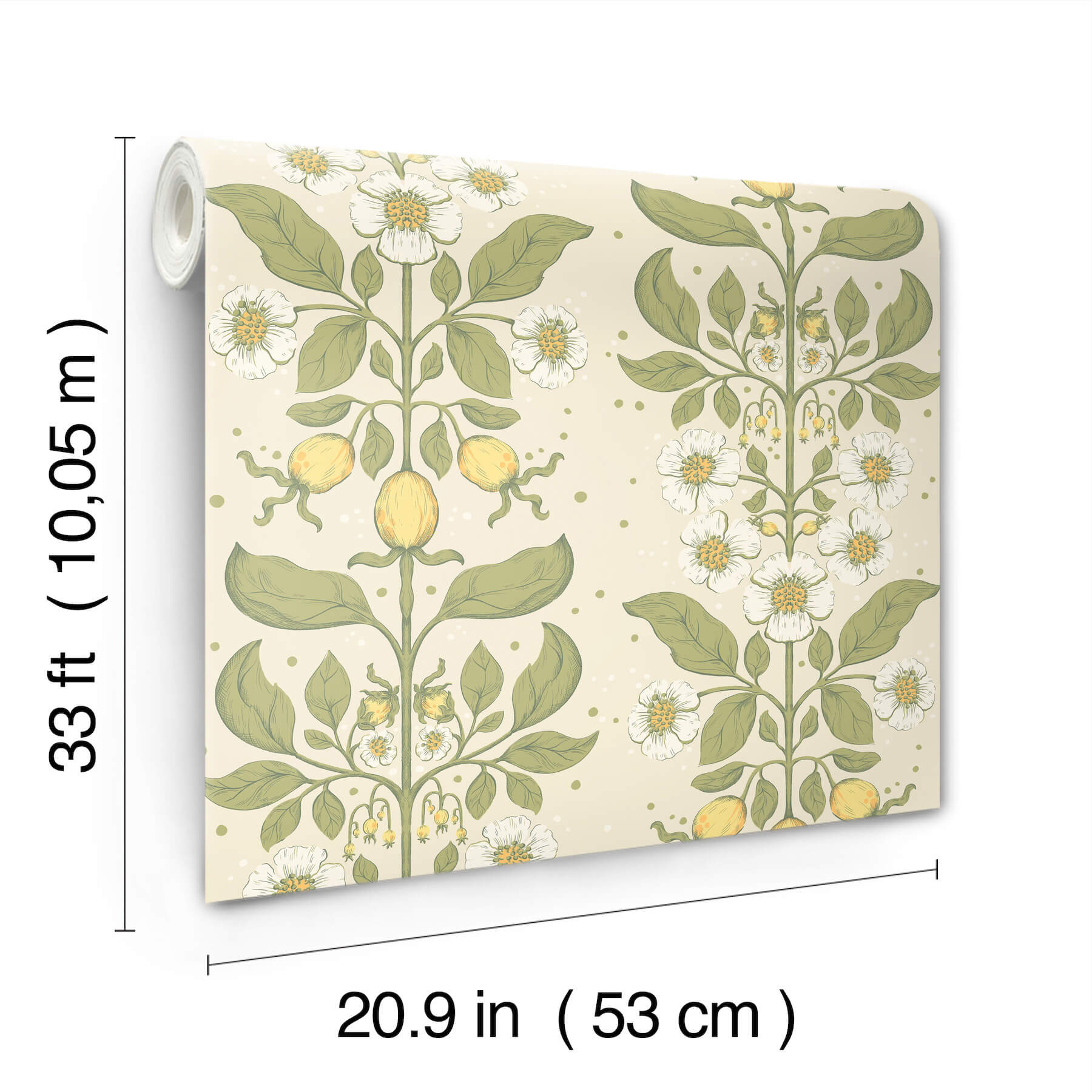 4201-48010 - Rosa Green Floral Columns Wallpaper - by A-Street Prints