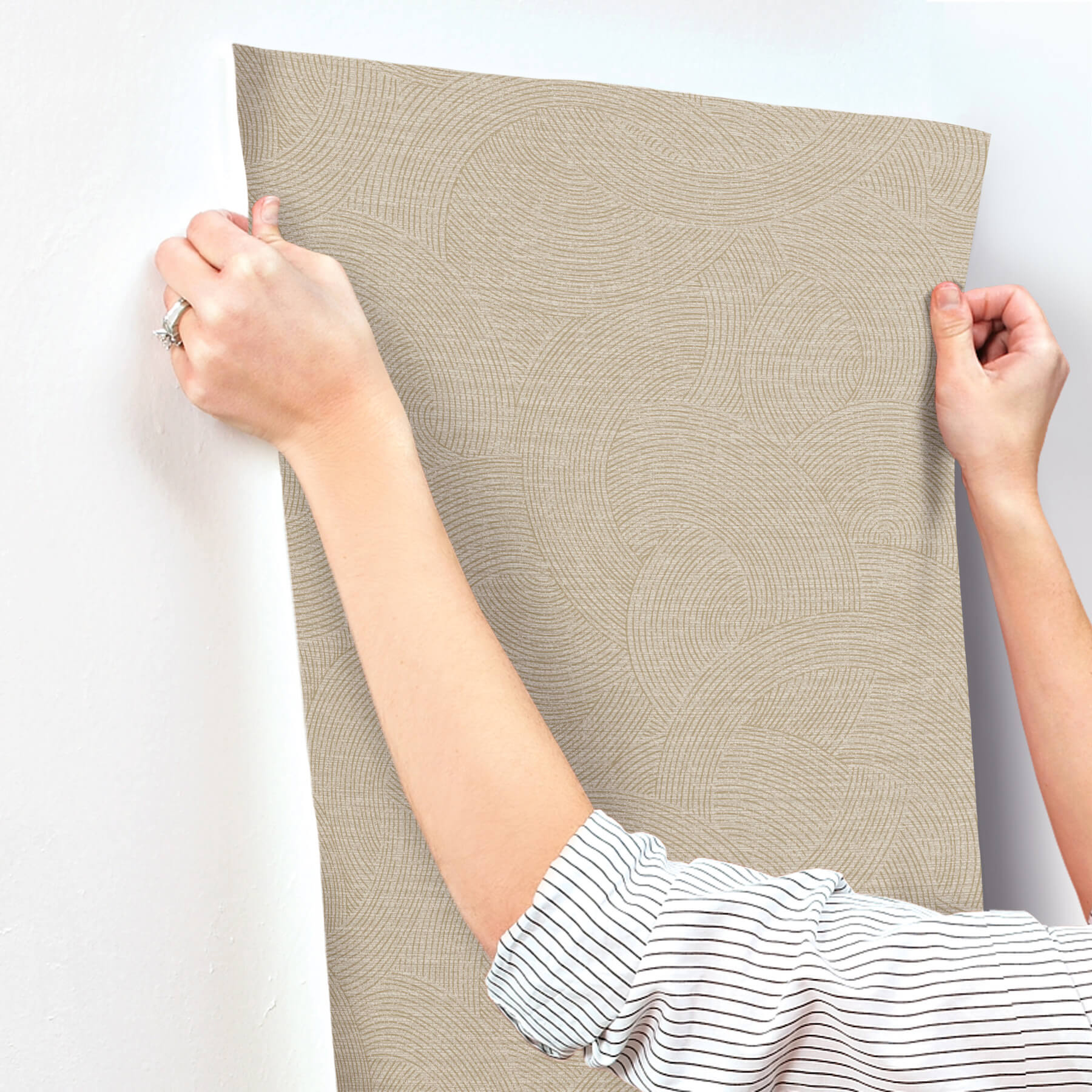 York Wallcoverings. 4191-83023 - Harrison Taupe Swirling Geometric ...