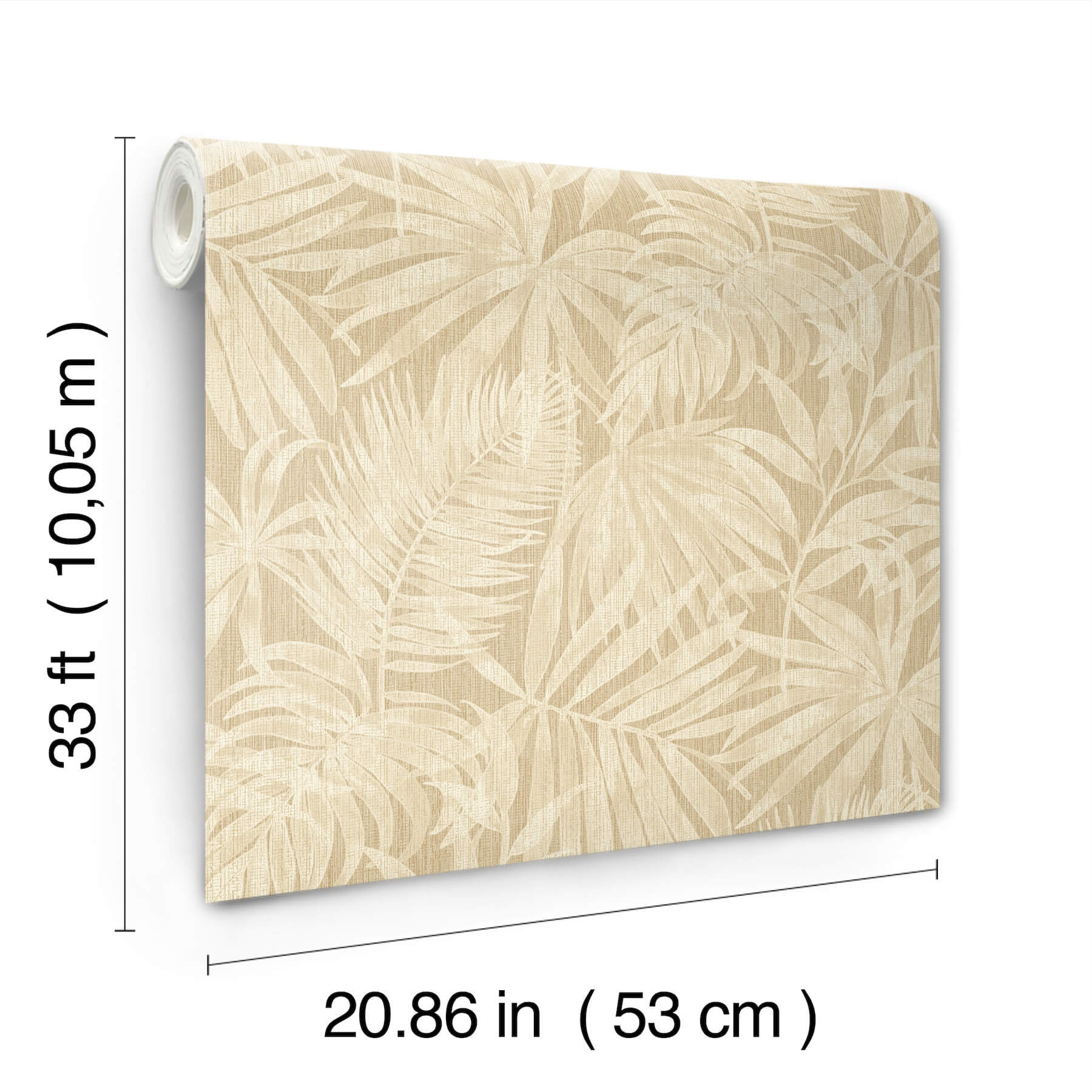 4191-83028 - Sonny Light Brown Fronds Wallpaper - by Chesapeake