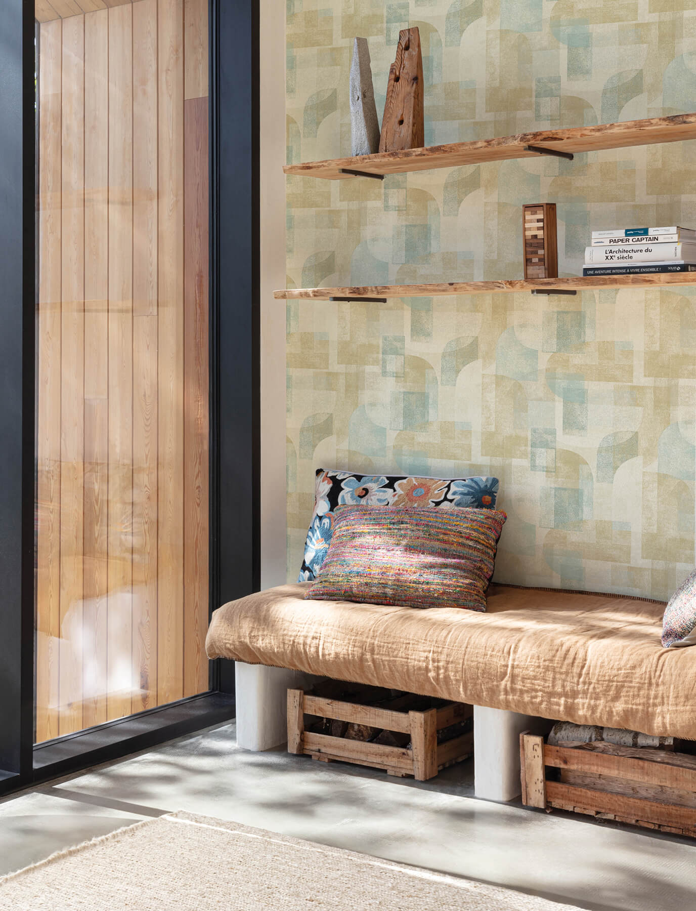 4191-83031 - Cassandra Teal Block Geometric Wallpaper - by Chesapeake