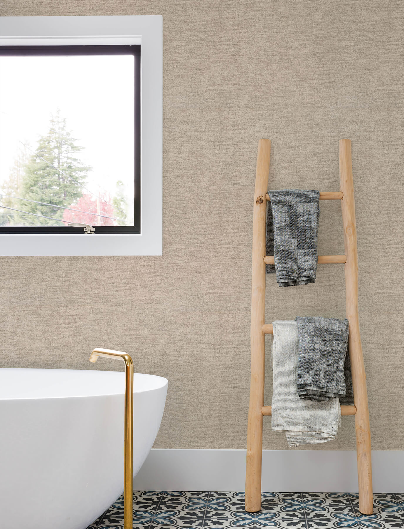4191-83040 - Tansy Taupe Distressed Wallpaper - by Chesapeake