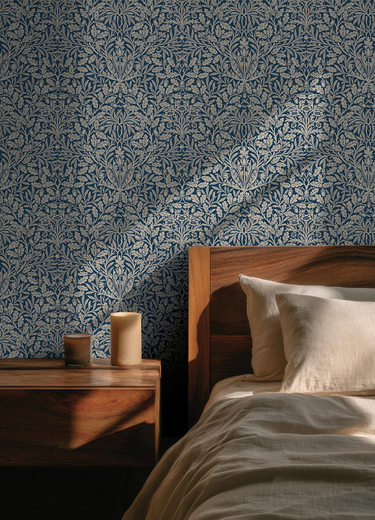 MCS6586 - Acorn Indigo Peel and Stick Wallpaper - by Morris & Co x WallPops