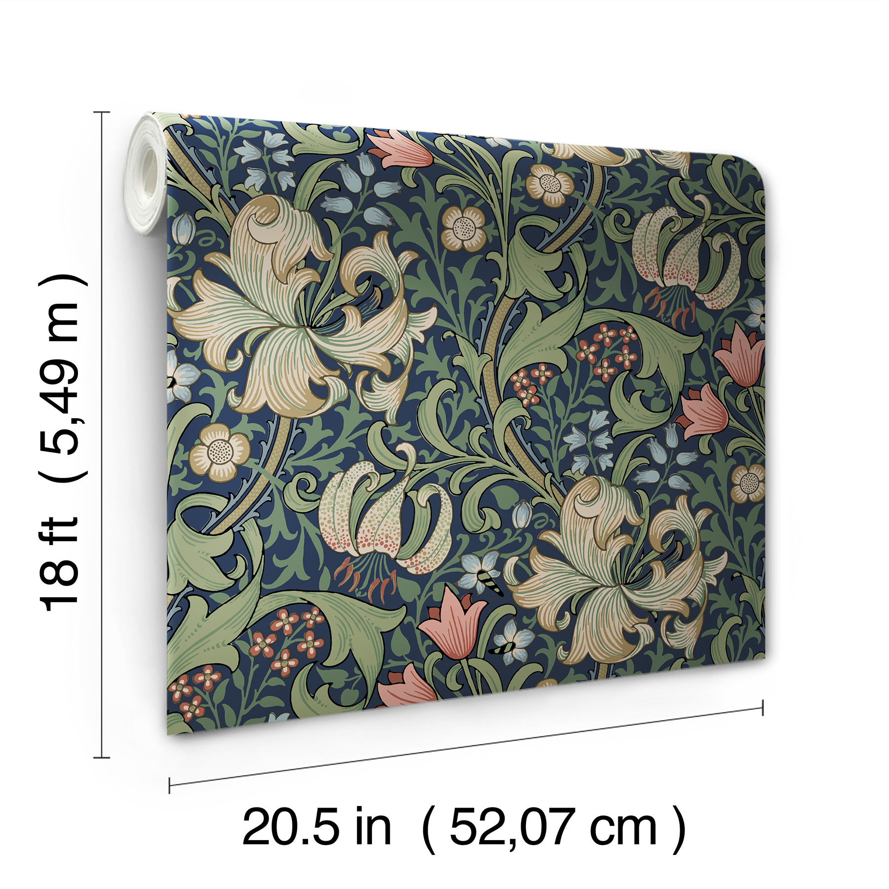 MCS6602 - Golden Lily Indigo and Rose Peel and Stick Wallpaper - by ...