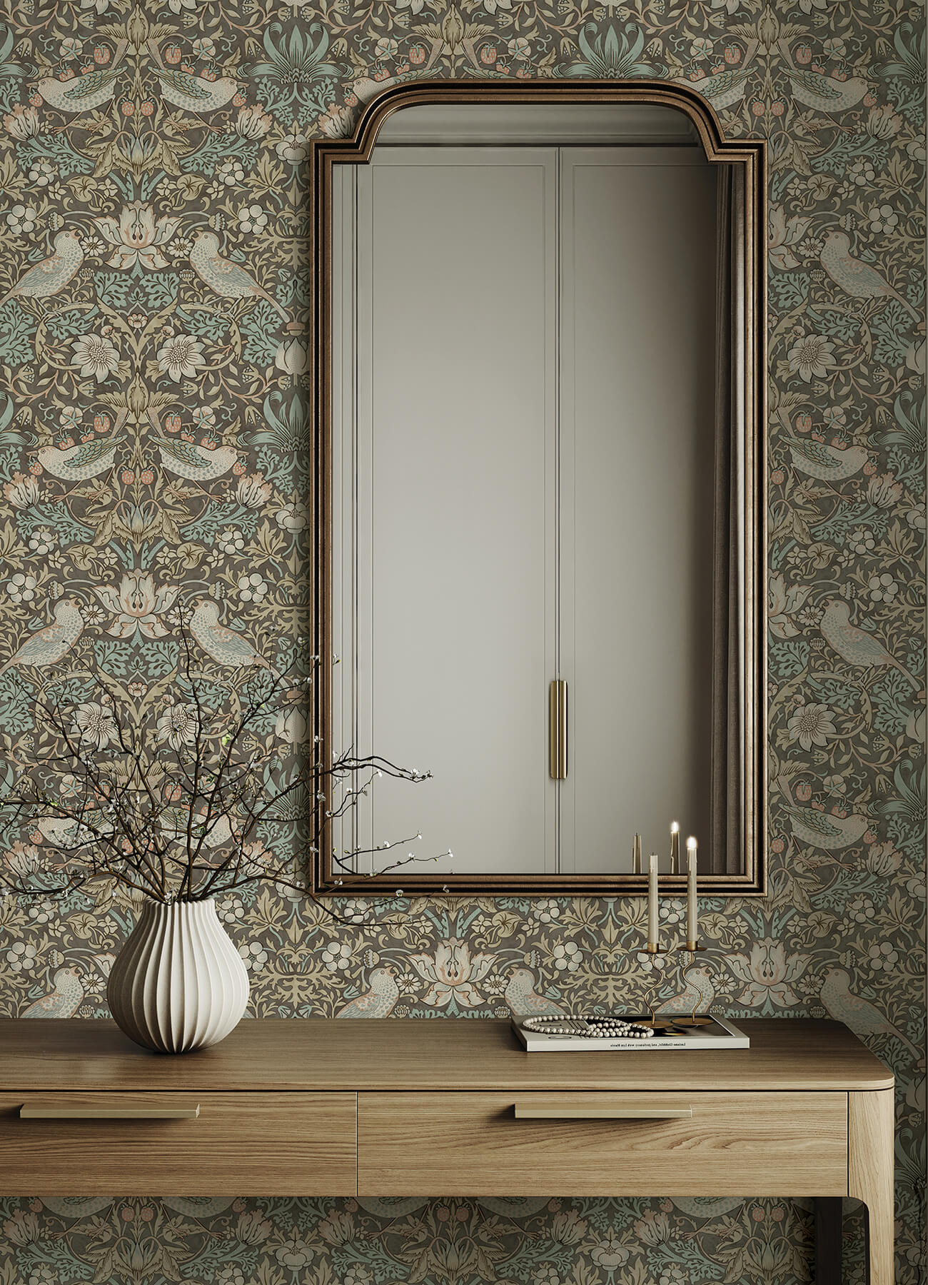 MCS6616 - Strawberry Thief Mole Peel and Stick Wallpaper - by Morris ...