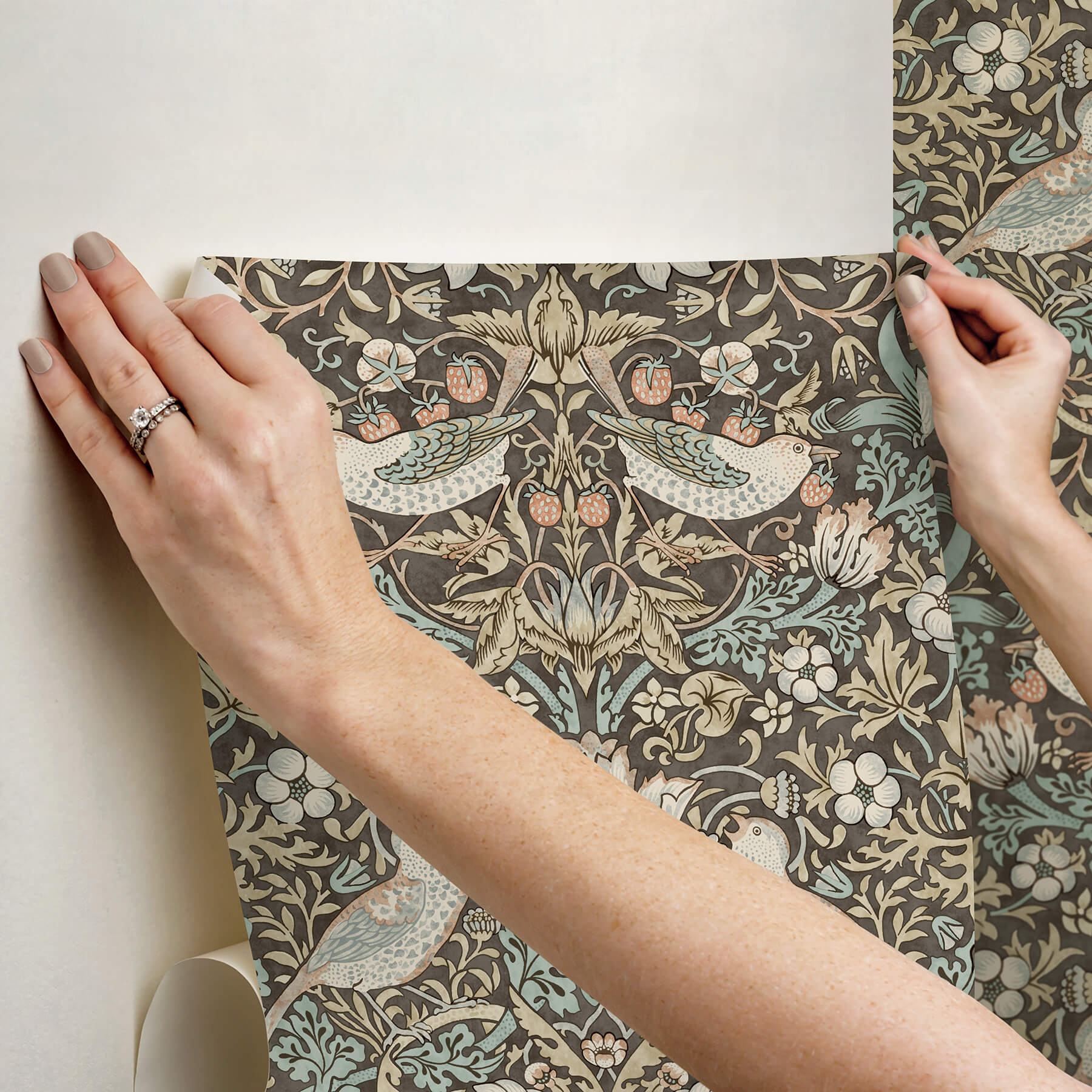 MCS6616 - Strawberry Thief Mole Peel and Stick Wallpaper - by Morris ...