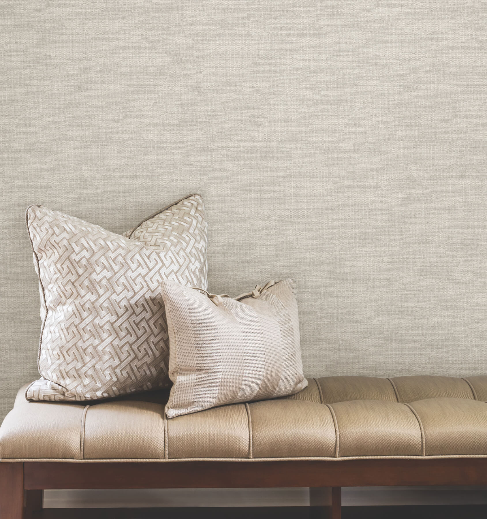 York Wallcoverings. UW1017N - Terrene Dove Faux Linen Wallpaper - by ...