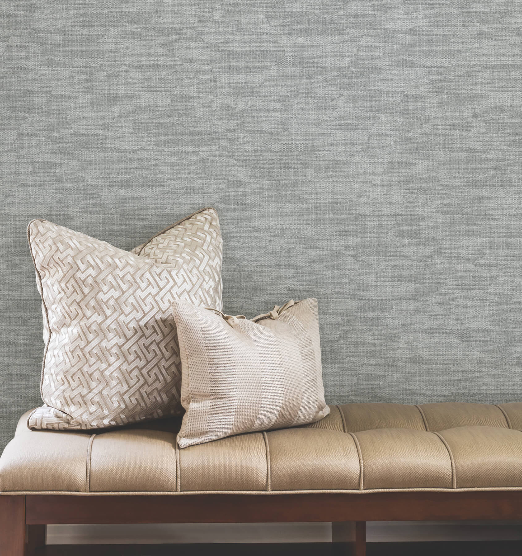 York Wallcoverings. UW1018N - Terrene Light Blue Faux Linen Wallpaper ...
