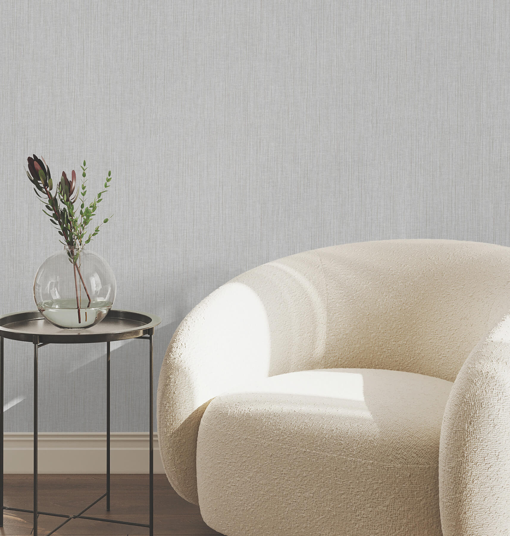 York Wallcoverings. UW1057N - Silk Spun Light Grey Tactile Stripe ...