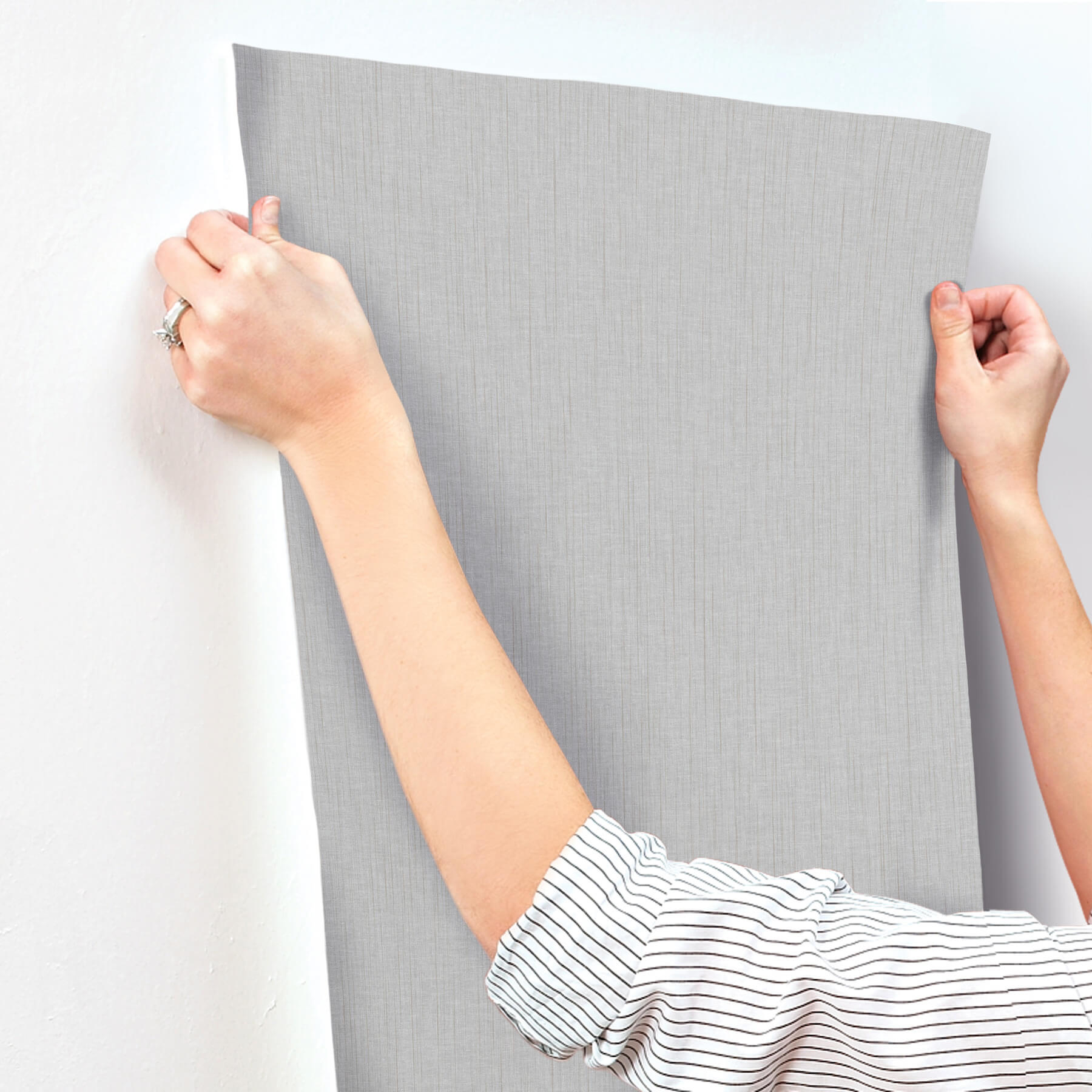 York Wallcoverings. UW1057N - Silk Spun Light Grey Tactile Stripe ...
