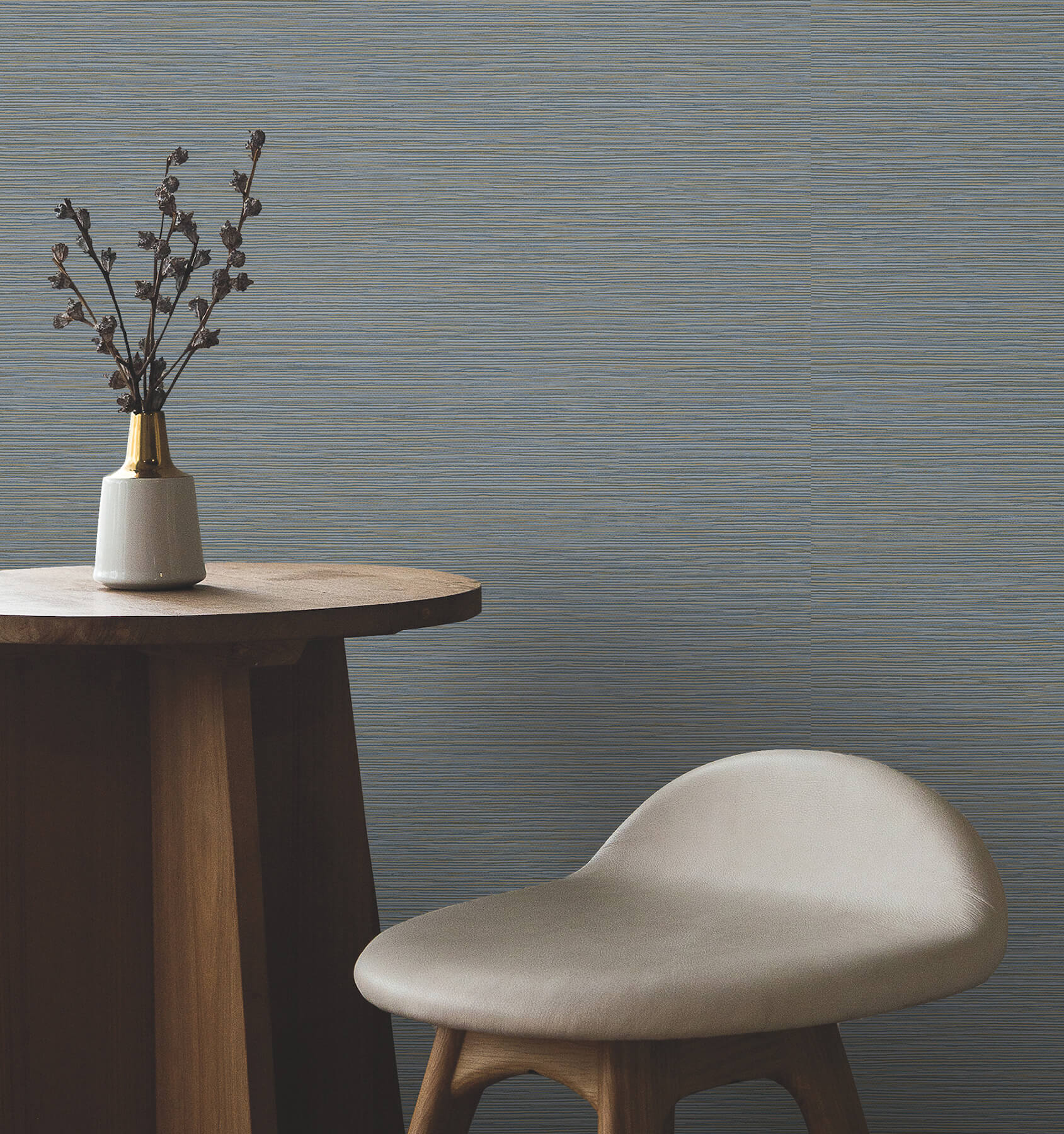 York Wallcoverings. UW1067N - Oasis Dark Blue Faux Grasscloth Wallpaper ...