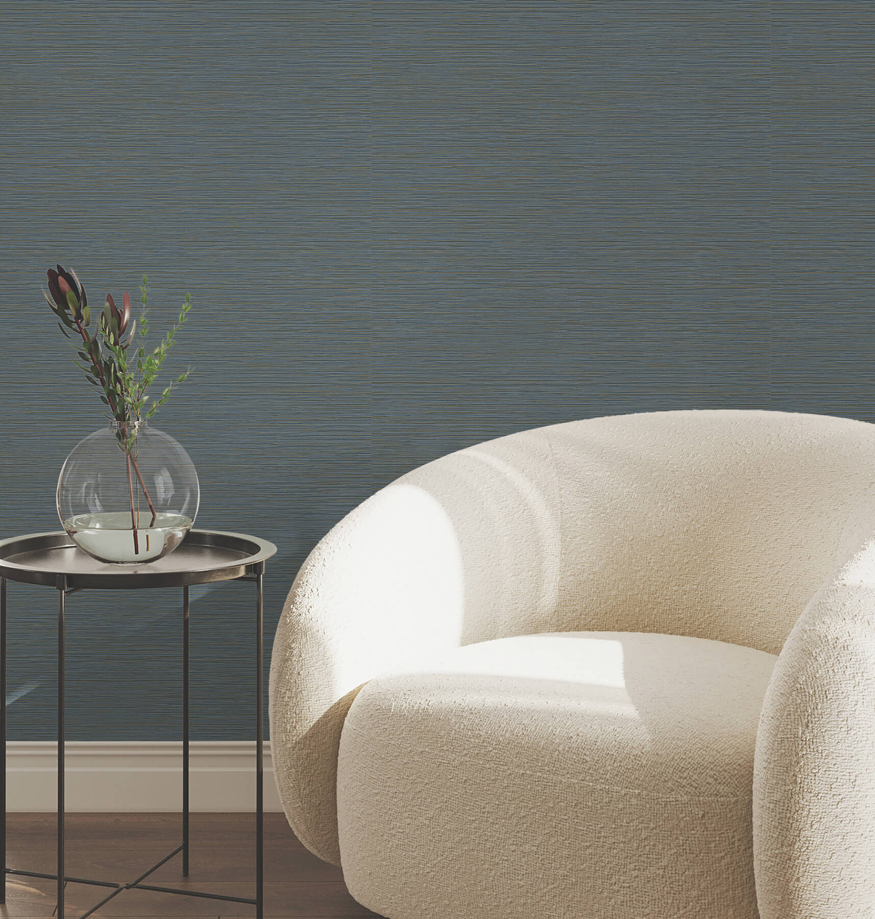 York Wallcoverings. UW1067N - Oasis Dark Blue Faux Grasscloth Wallpaper ...