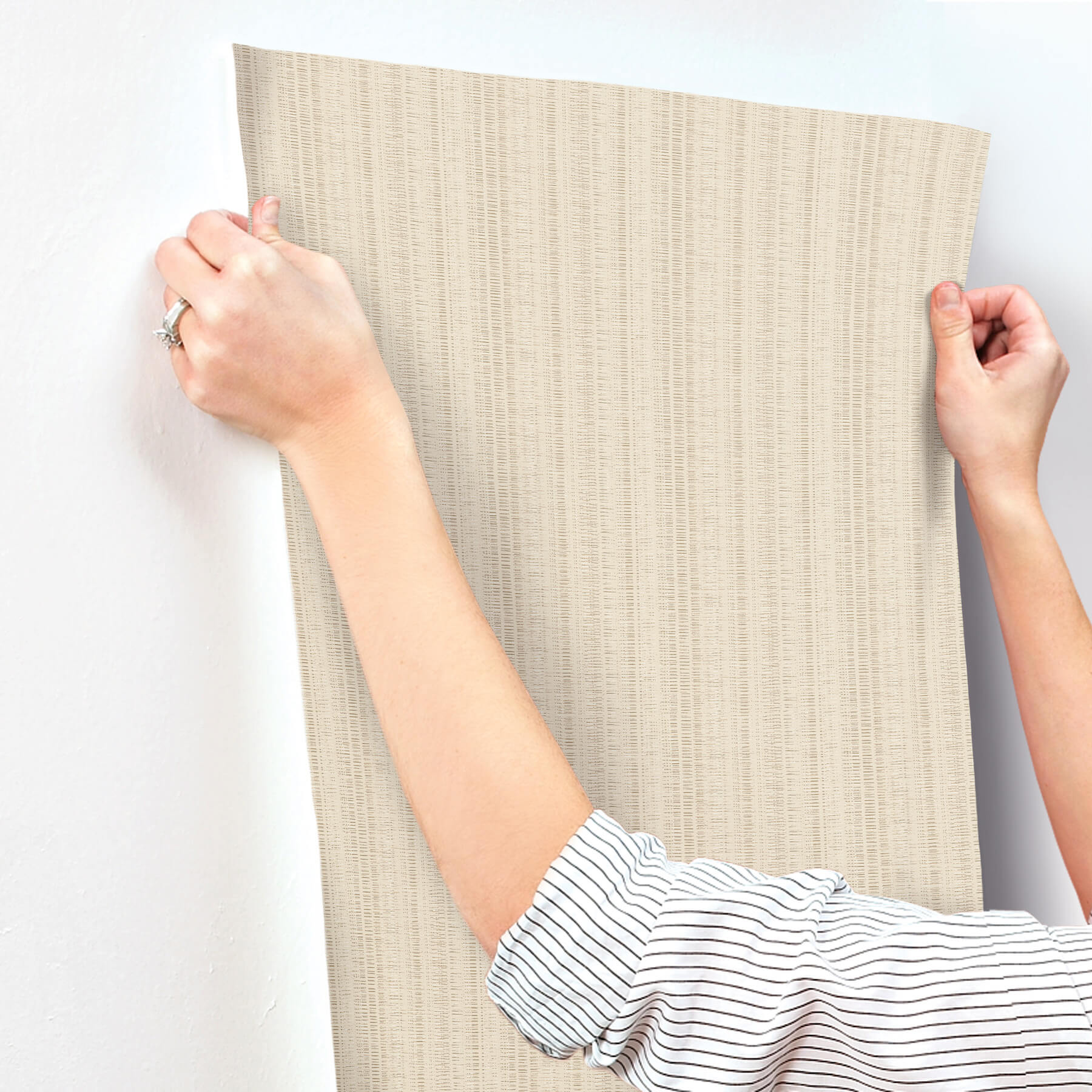 York Wallcoverings. UW1094N - Line In The Sand Ash Woven Stripe ...